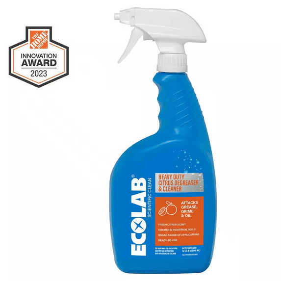 ECOLAB 32 oz. Heavy Duty Citrus Degreaser Concentrate Cleaner, Attacks ...