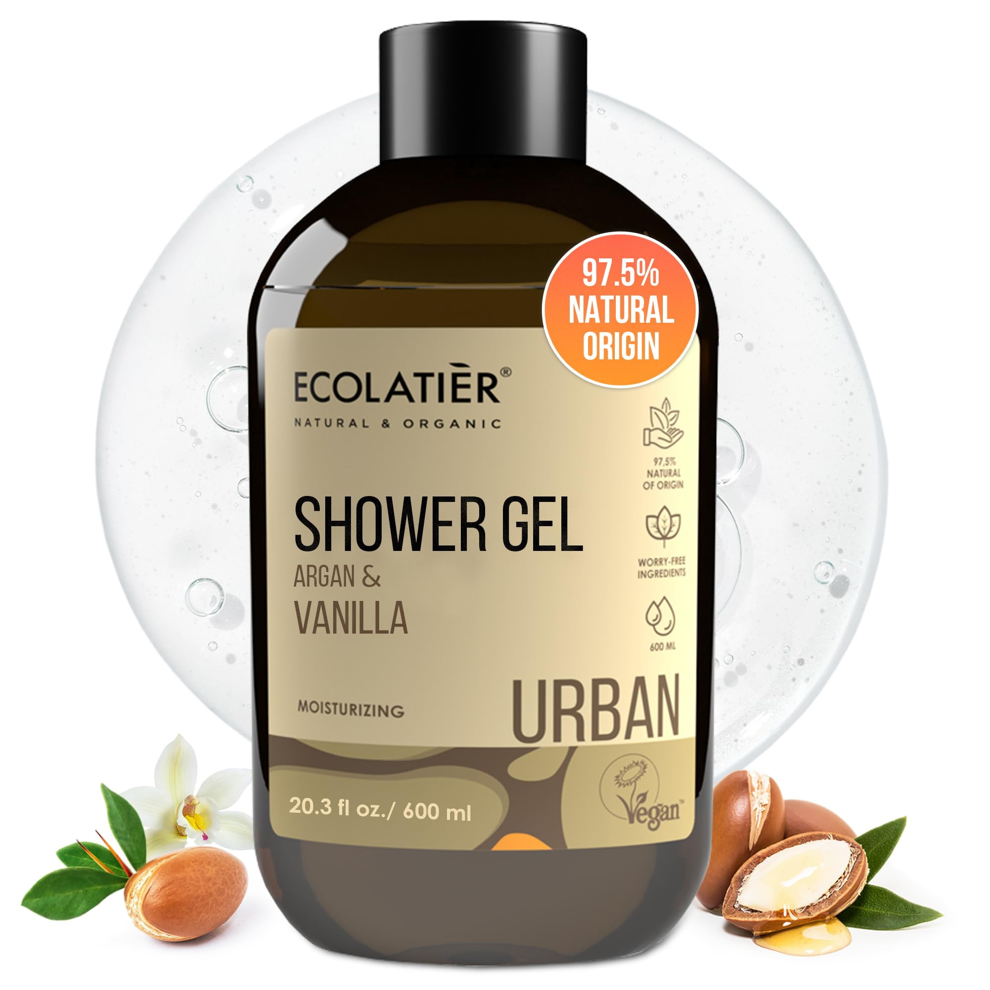 ECOLATIÈR Vanilla Body Wash DPF11 with Organic Argan Oil - Natural Body Wash for Women & Men, 97 ...