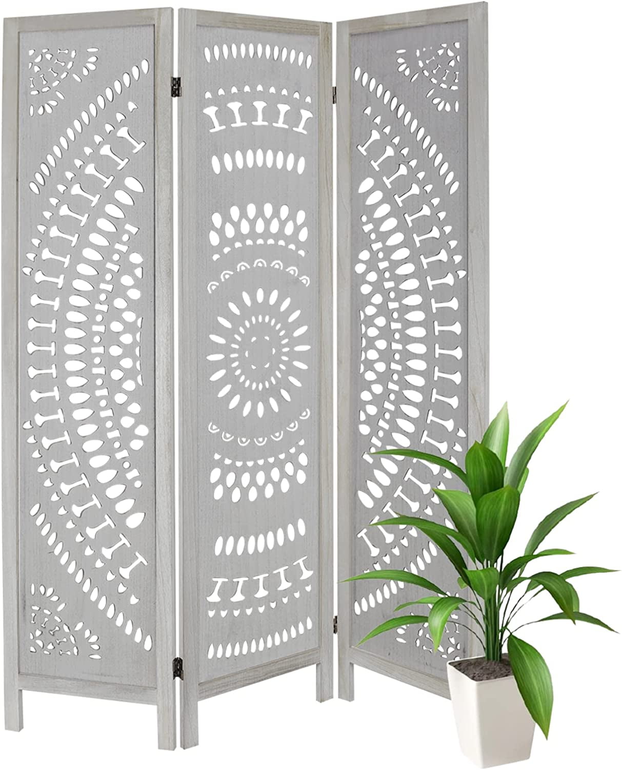 ECOMEX 3 Panel Cutout Room Divider Fully Assembled Wood Room Dividers ...