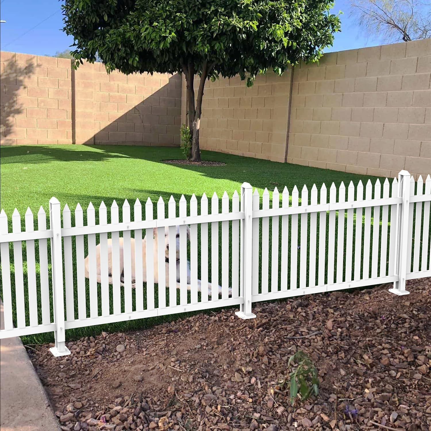 ECOOPTS 2 Sets 30" H x 84" W Vinyl Picket Fence Panels White Decorative ...