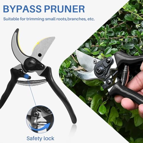 ECOOPTS 3PCS Garden Tool Set with Lopper, Hedge Shears and Bypass ...