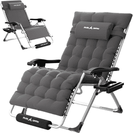 MF Studio Oversized Padded Zero Gravity Chair Outdoor Patio Recliner with Adjustable Headrest and Cup Holder Walmart