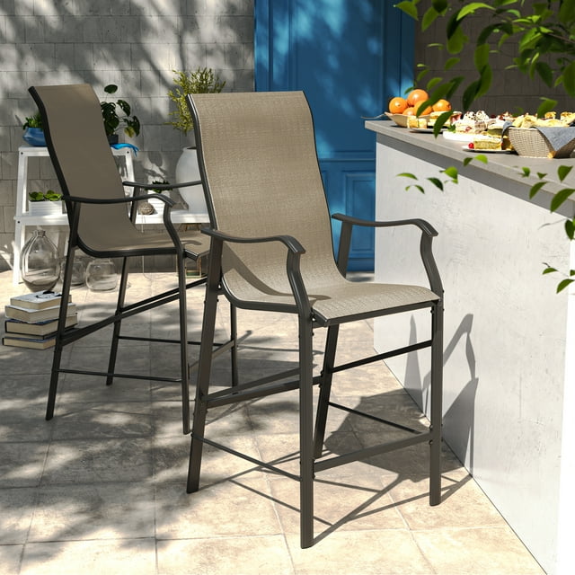 ECOPATIO Grand patio Outdoor Counter Height Patio Stools Set of 2, All ...