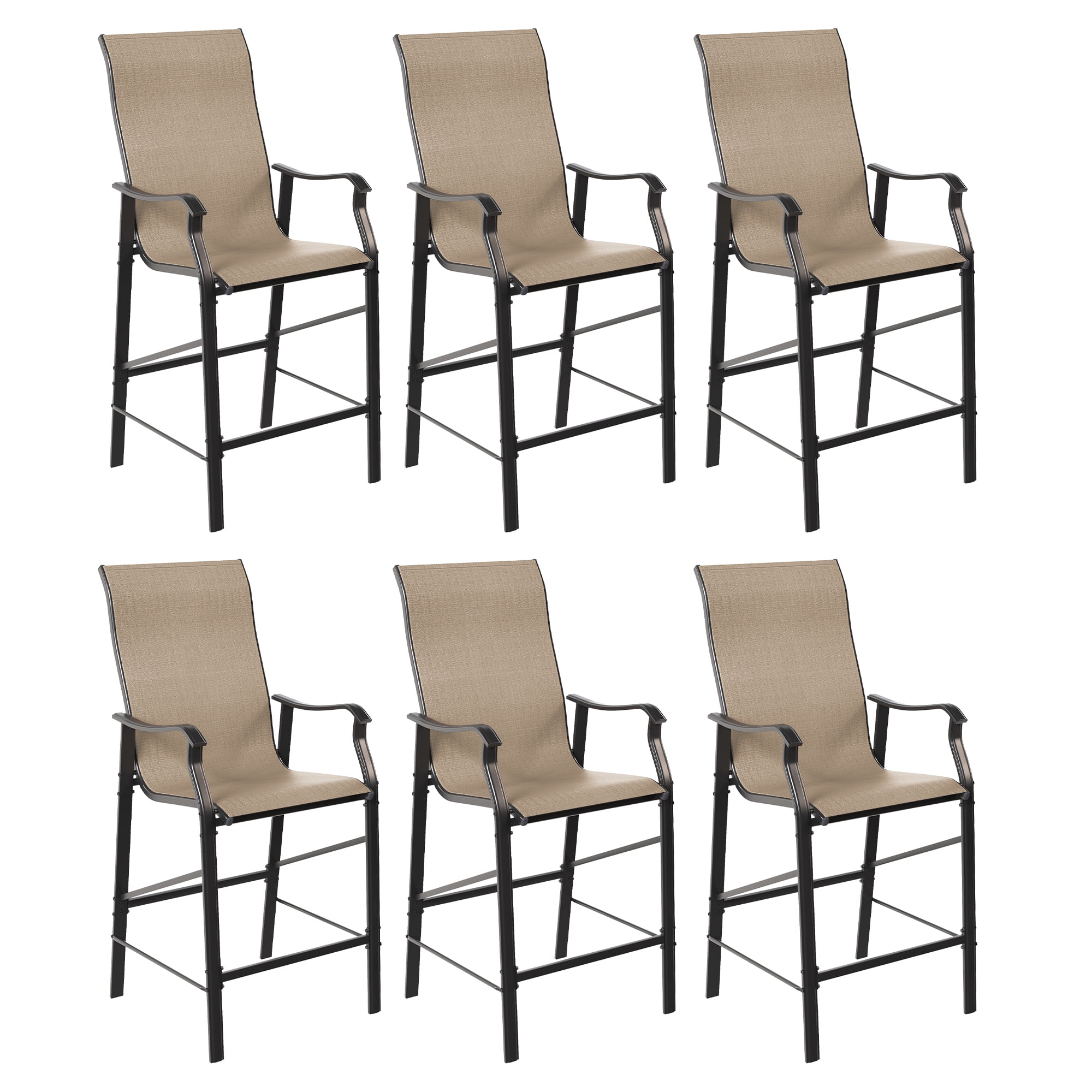 ECOPATIO Grand patio Outdoor Counter Height Patio Stools Set of 6, All ...