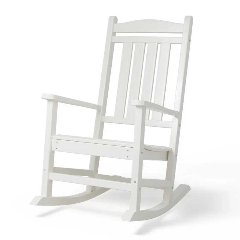 ECOPATIO Outdoor Rocking Chair, All Weather Poly Lumber Adirondack ...