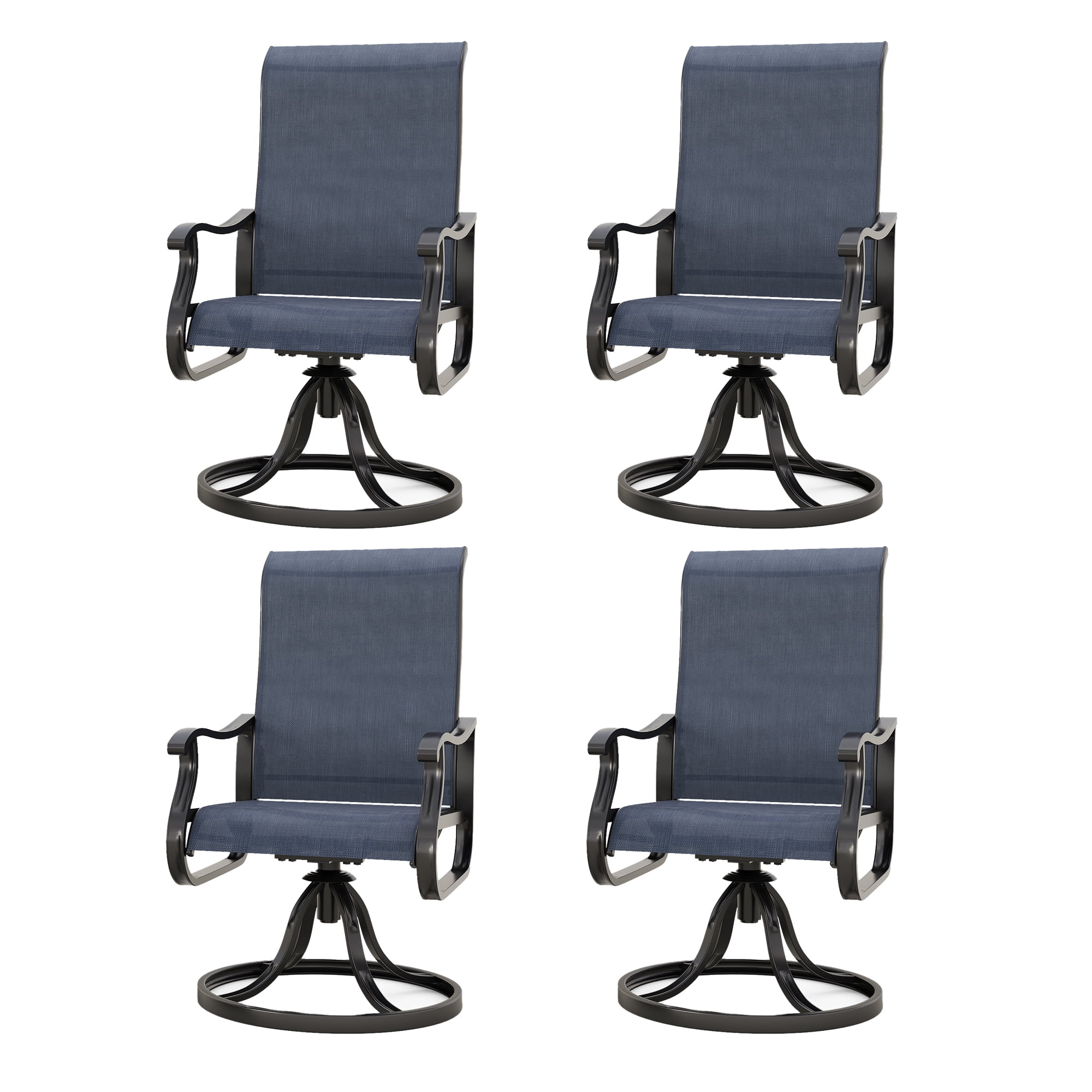 ECOPATIO Set of 4 Patio Swivel Chairs, High Back, 360° Rotation, for ...