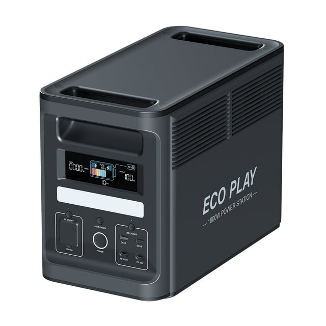 Eco Play 1800W Continuous Portable Power Stations, 1536Wh LiFePO4 ...
