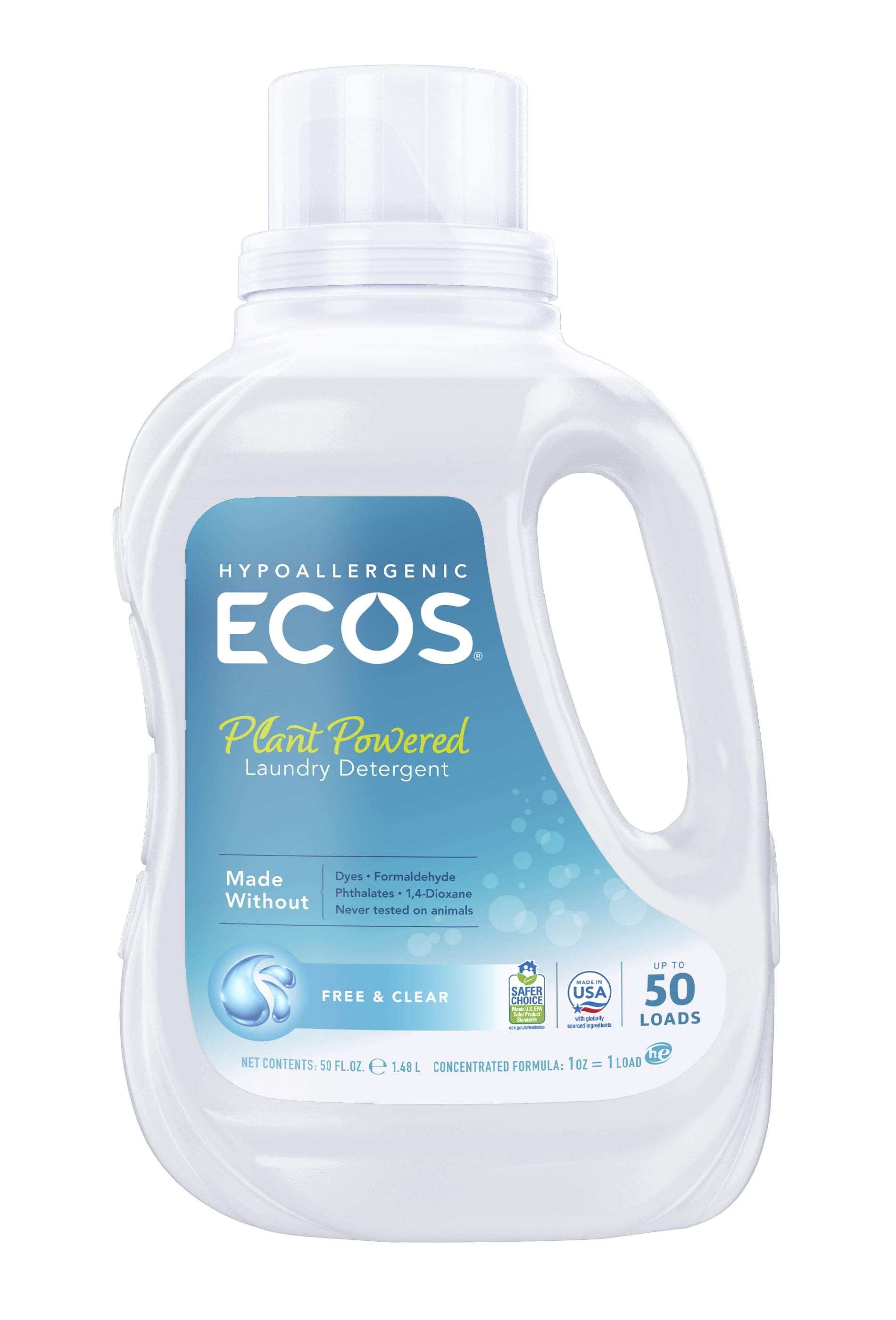 Ecos Plant-Based Laundry Detergent with Built-In Fabric Softener ...