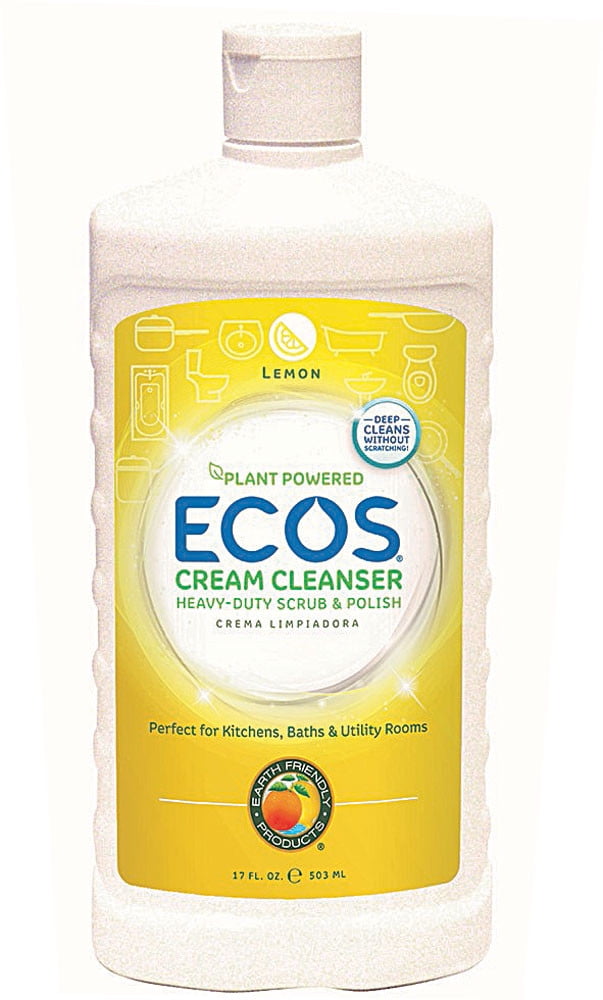 ECOS Cream Cleanser, Heavy Duty Scrub with Lemon Oil, 17 fl oz, Kitchen ...