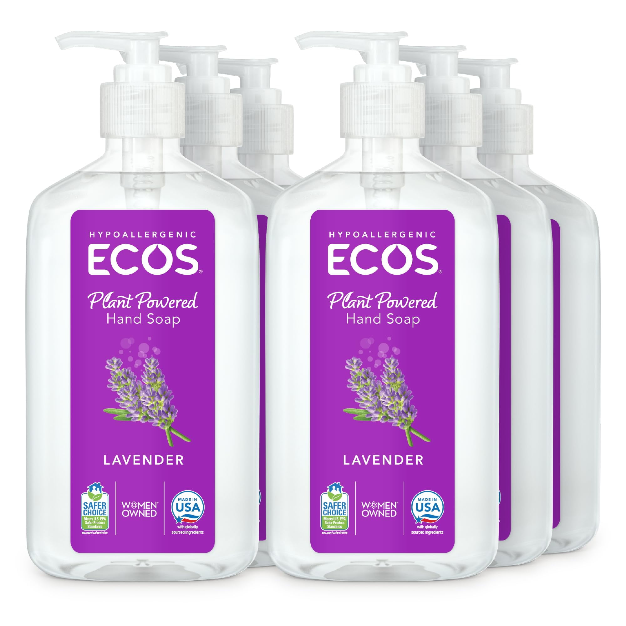 ECOS Hypoallergenic Hand Soap - HYZ01 All Natural pH-Balanced Handwash Soap with Vitamin E ...