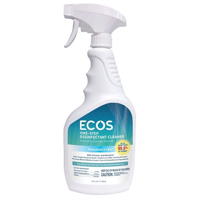 ECOS One-Step Disinfectant Cleaner Fragrance Free -- 24 OZ PACK OF 4 ...