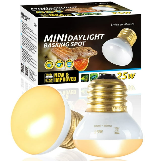 ECOSUB Reptile Heating Lamps, 25W, Mini UVA Upgraded Nano Daylight ...