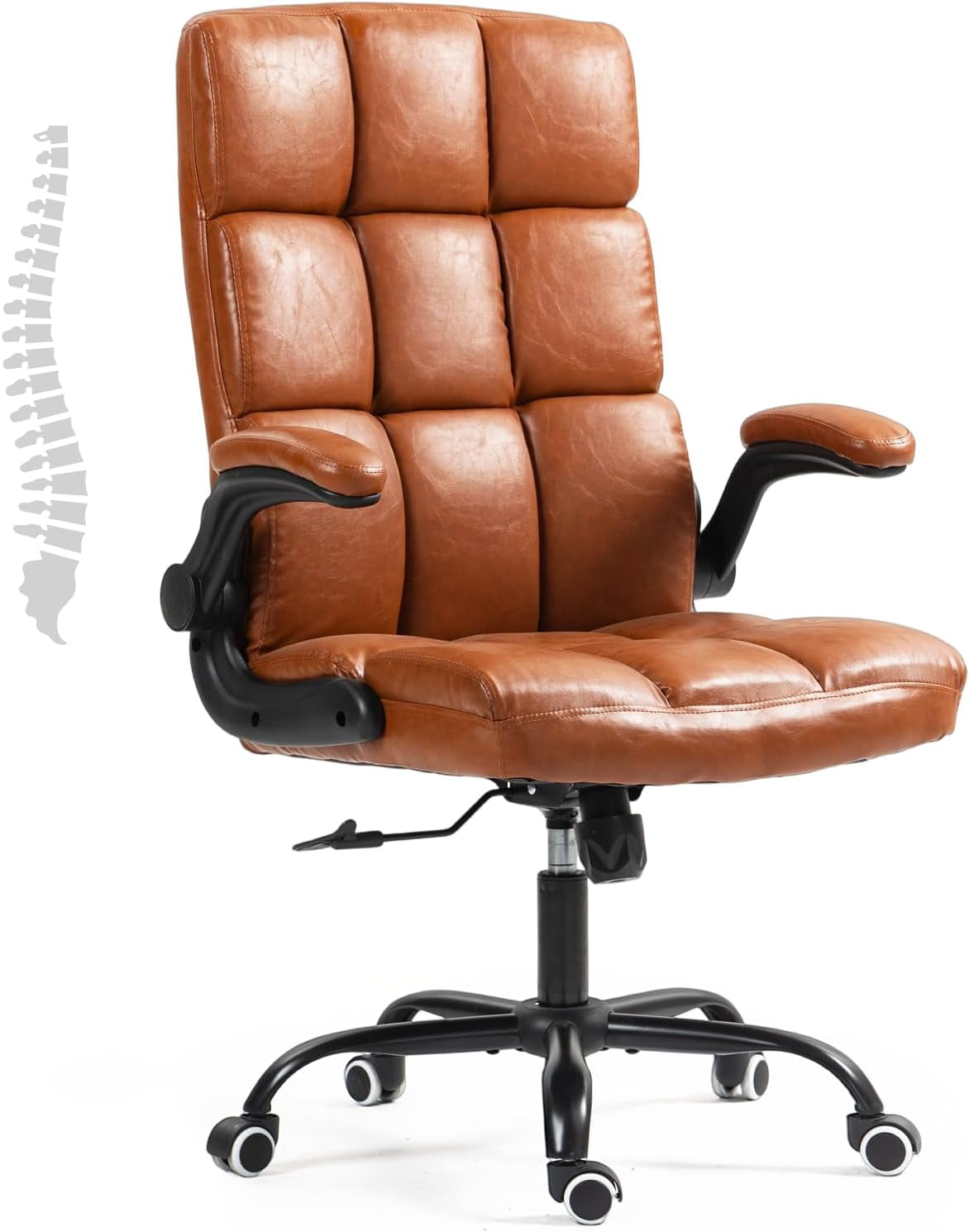 ECOTOUGE Executive Office Chair, Velvet Ergonomic Desk Chair, High Back ...