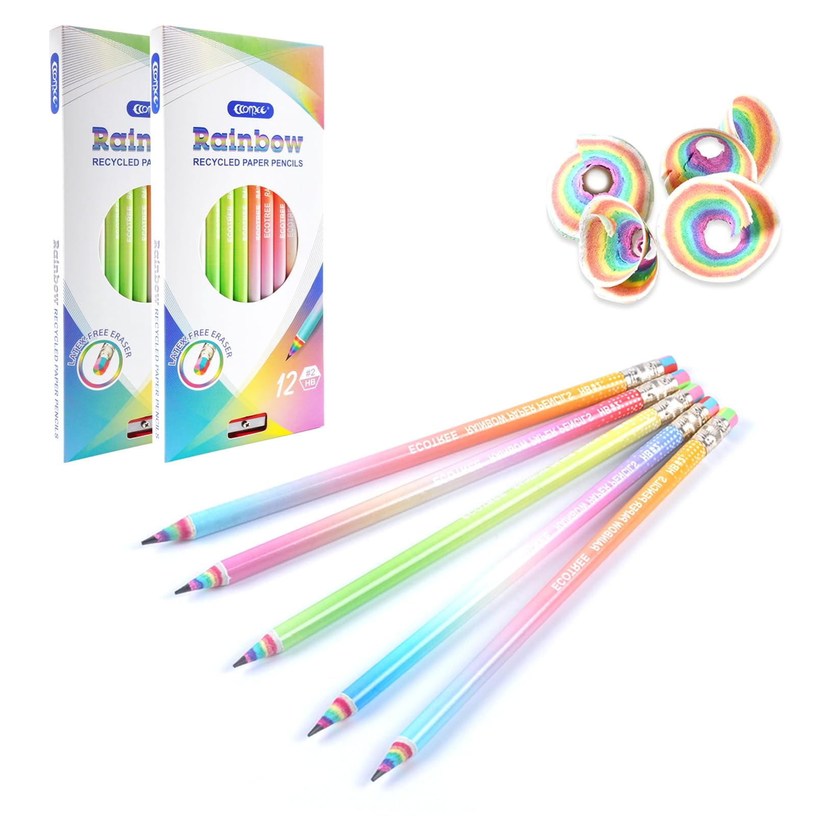 ECOTREE Pencils #2 Rainbow Pencils For Kids Fun Pencils Cute Pencils ...