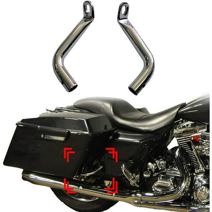 ECOTRIC Chrome Saddlebag Support Bracket Short for 1993-2013 Harley ...