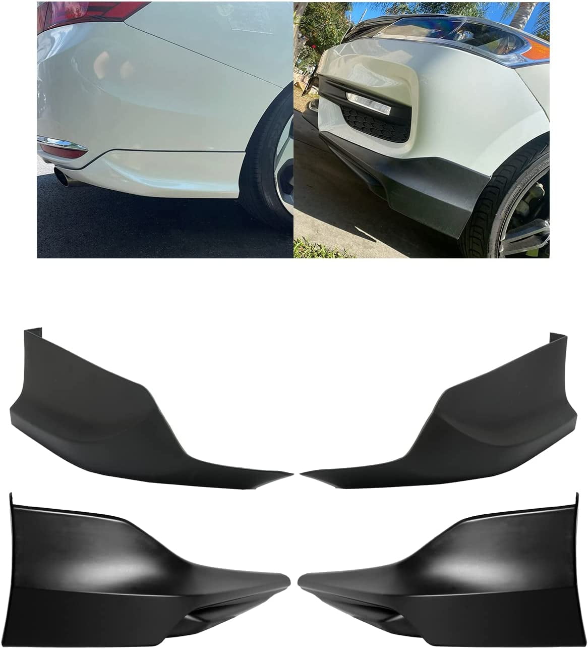 ECOTRIC Front & Rear Bumper Spoiler Lip Splitter Underbody Compatible ...