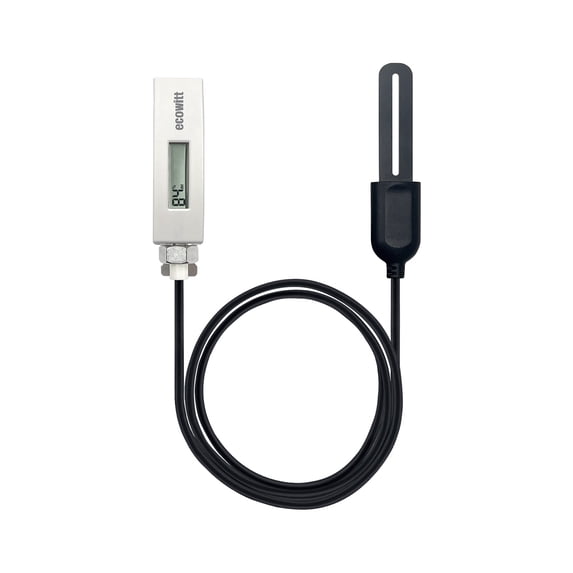 ECOWITT WH51L Soil Moisture Sensor with 1m/3.28ft PVC Wire Probe, LCD ...