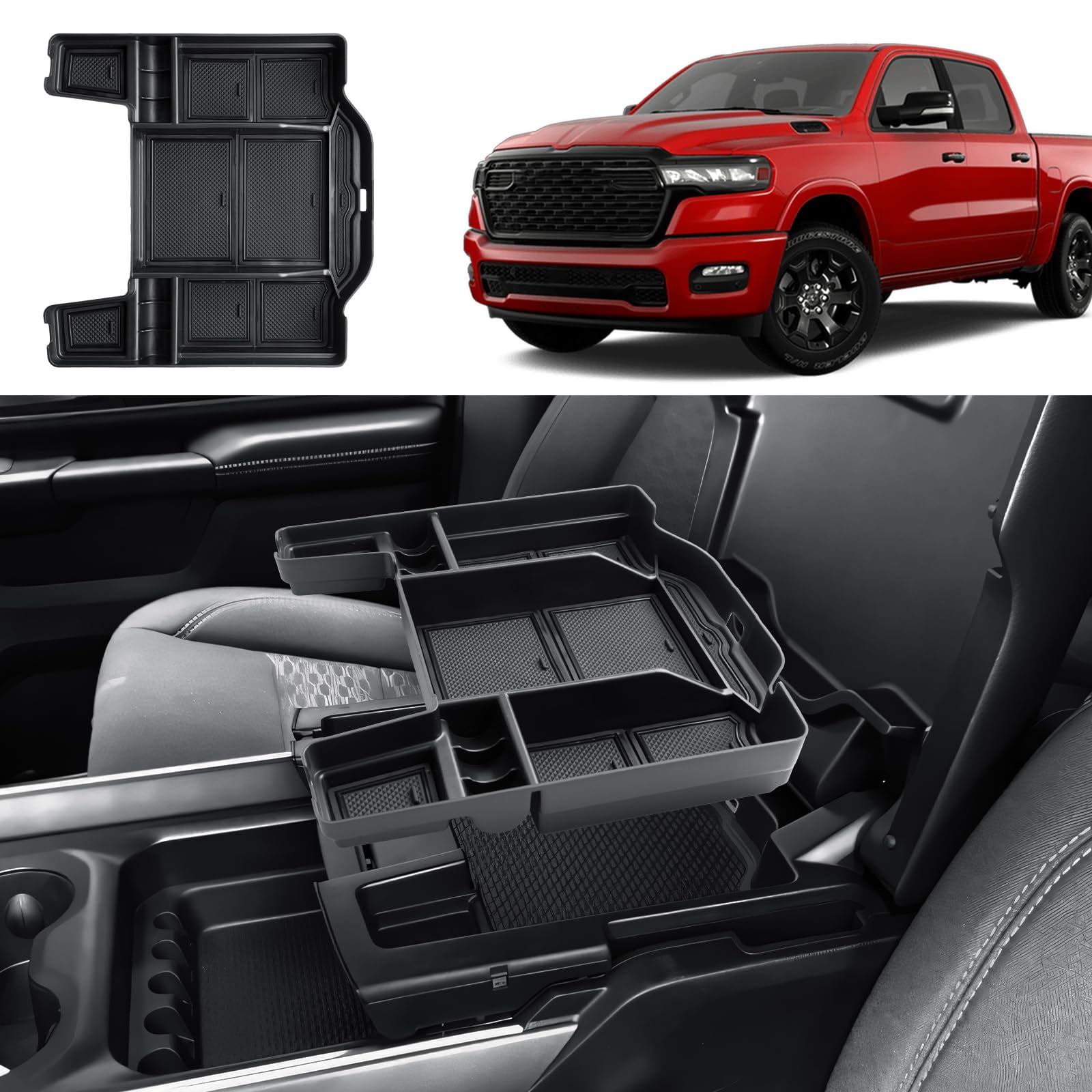 ECOZEN 2025 Ram 1500 Center Console Organizer - for 2019-2025 Dodge Ram ...