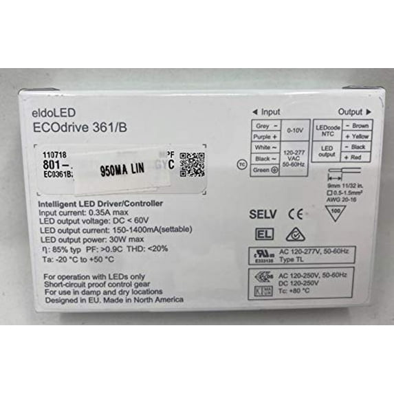 ECOdrive 361/B 950MA LIN, ECOdrive, 30W, 0-10V, 1 Control Channel ...