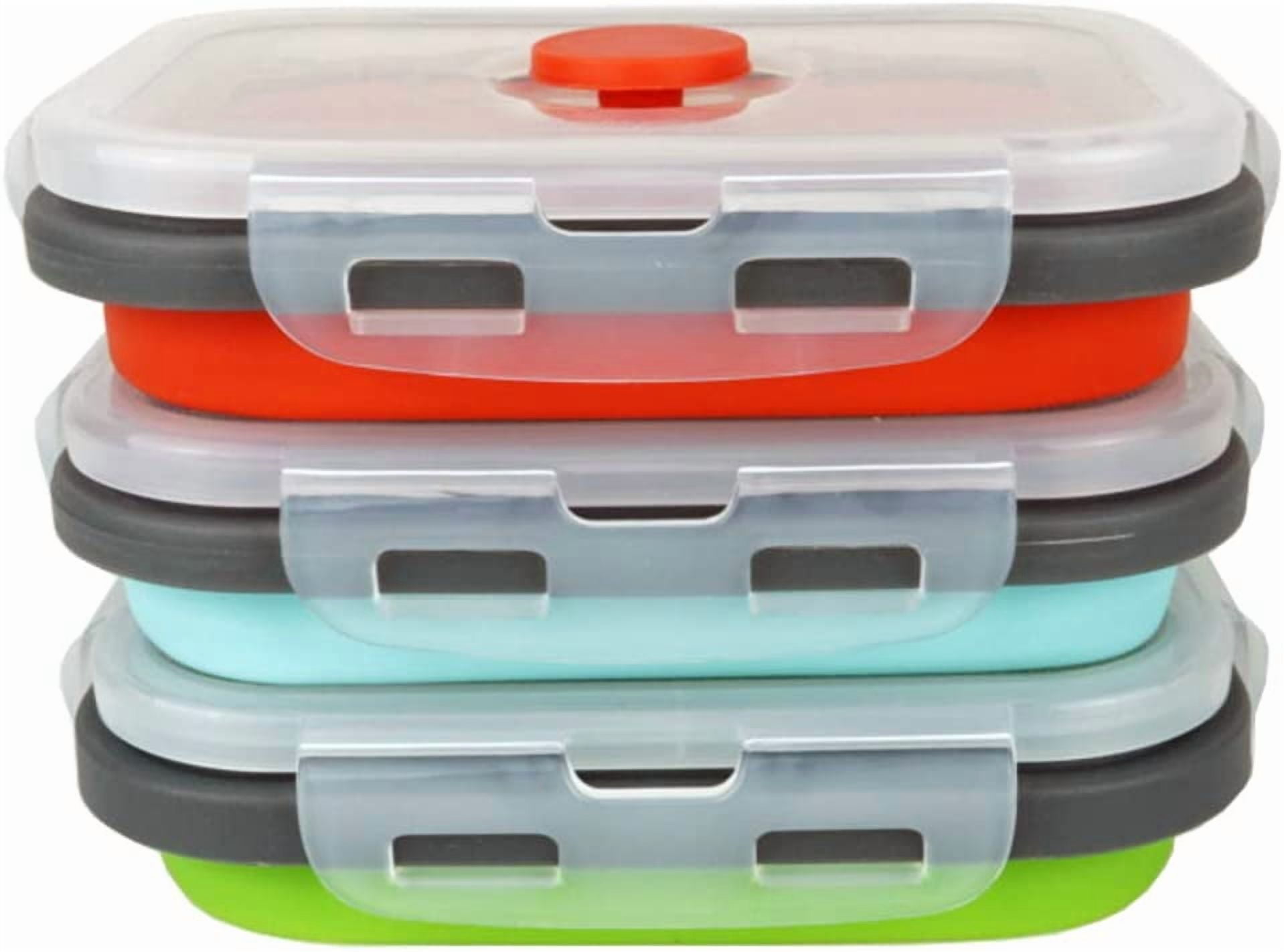 ECOmorning 3 Piece Silicone Food Storage Containers Collapsible ...