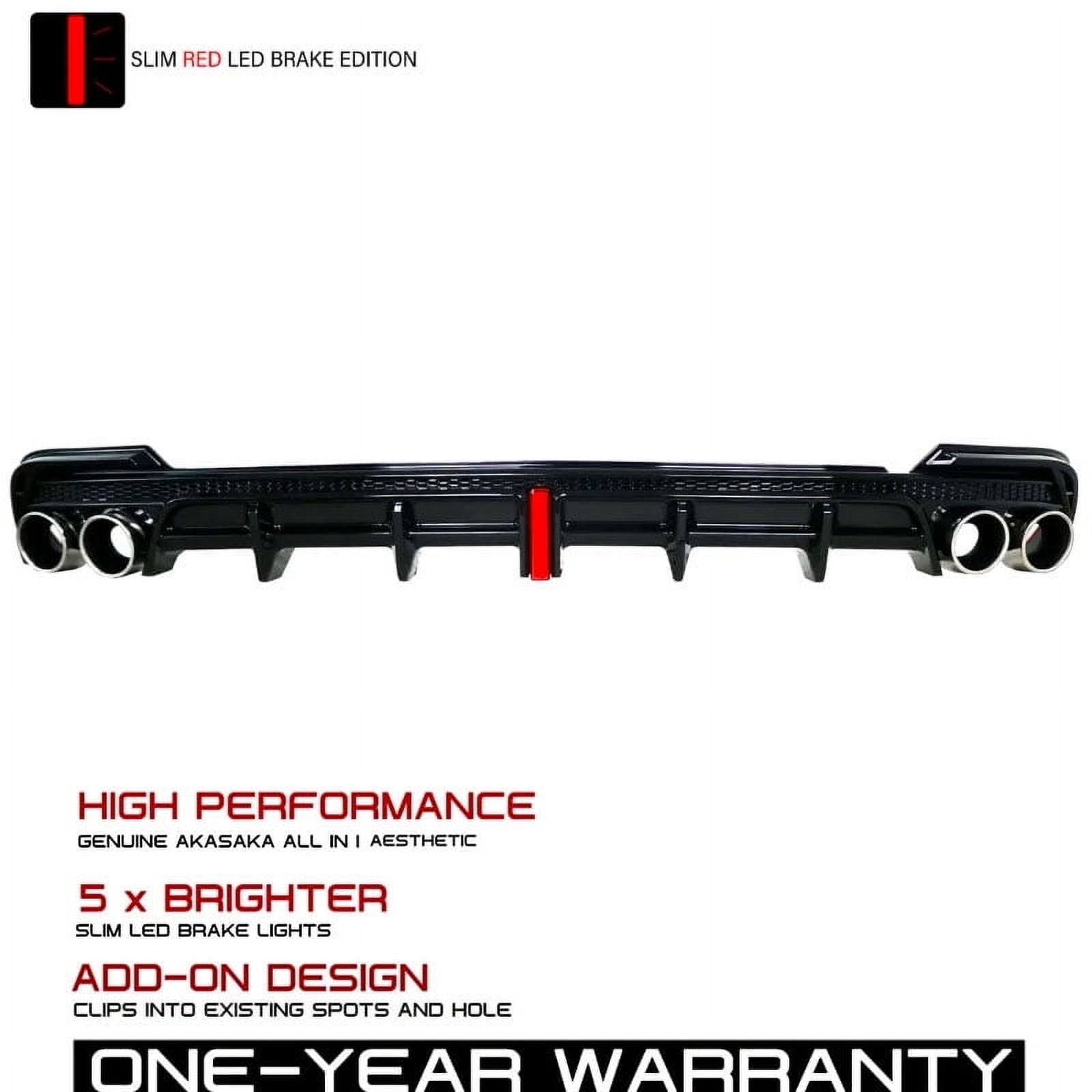 ECP-AUTOTEILE fit for 18-22 Accord X Sedan Rear Vertical Slim LED Brake ...