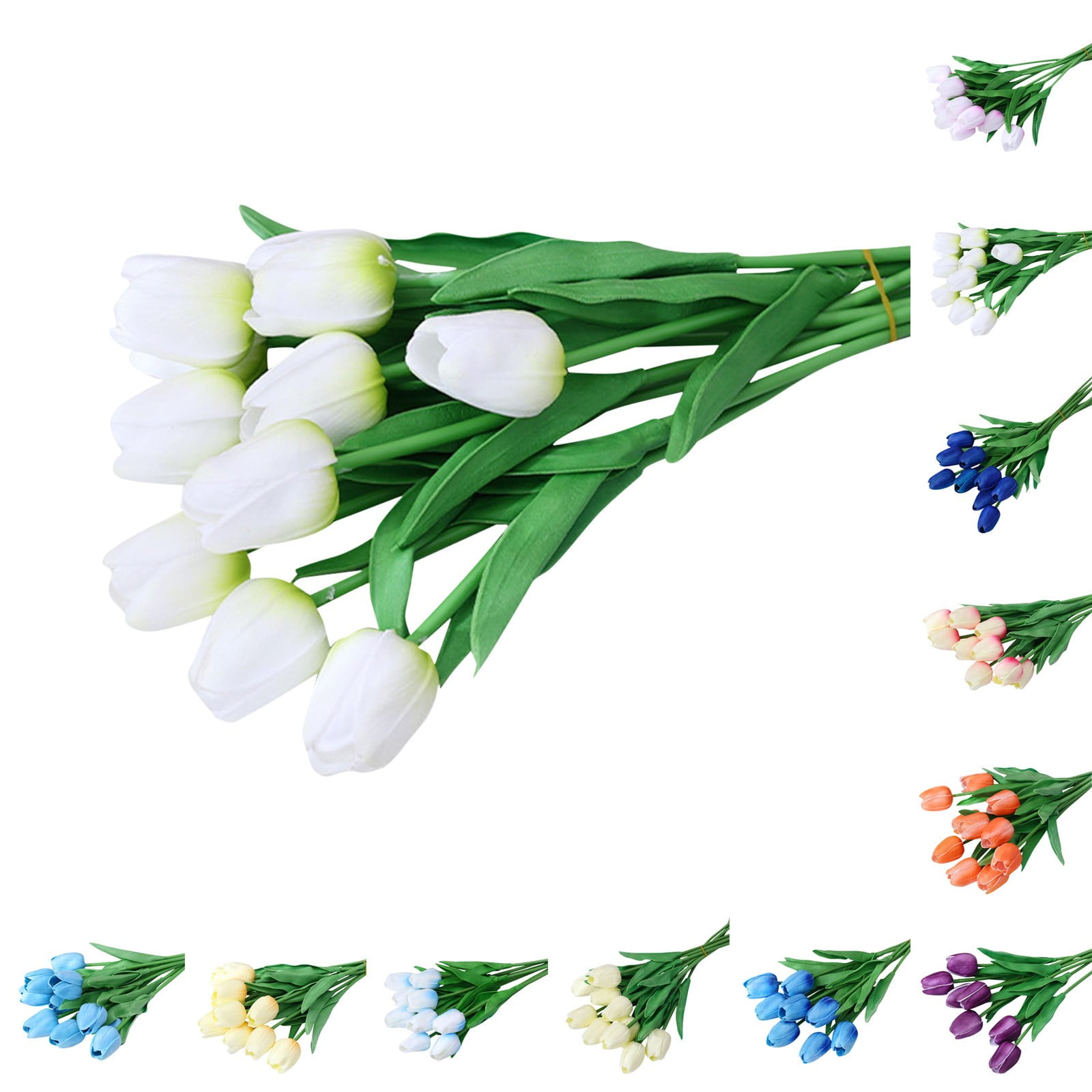 ECPECAD Artificial Flower Eco-friendly Faux Silk Fake Tu-lip Bud Plant ...