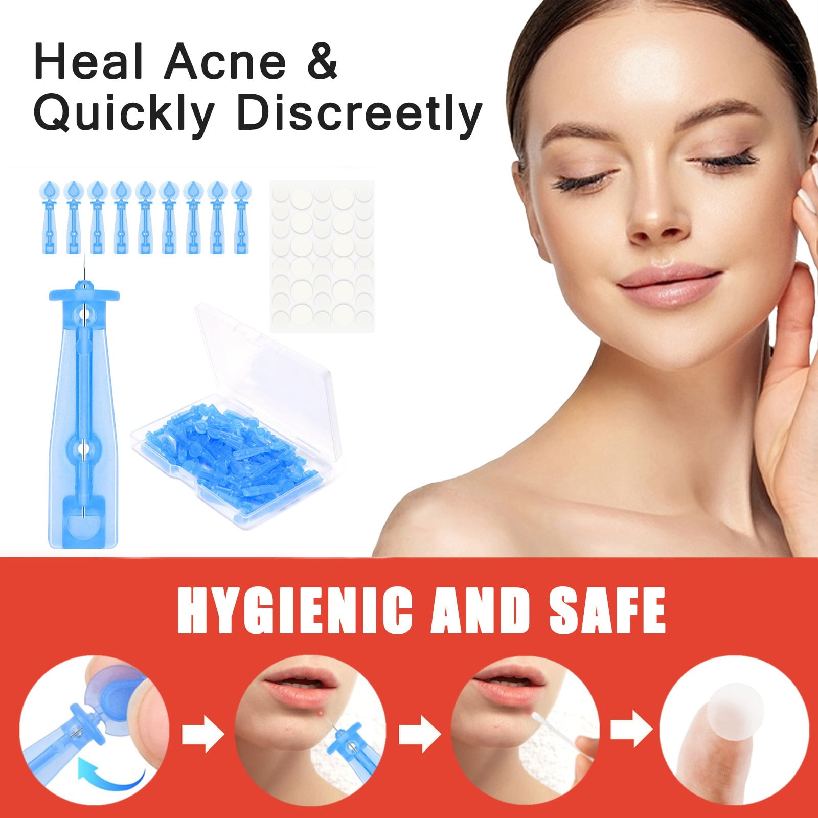 ECPECAD Sterile Pimple Needles Set-Effective Remove Acne & Blackhead ...