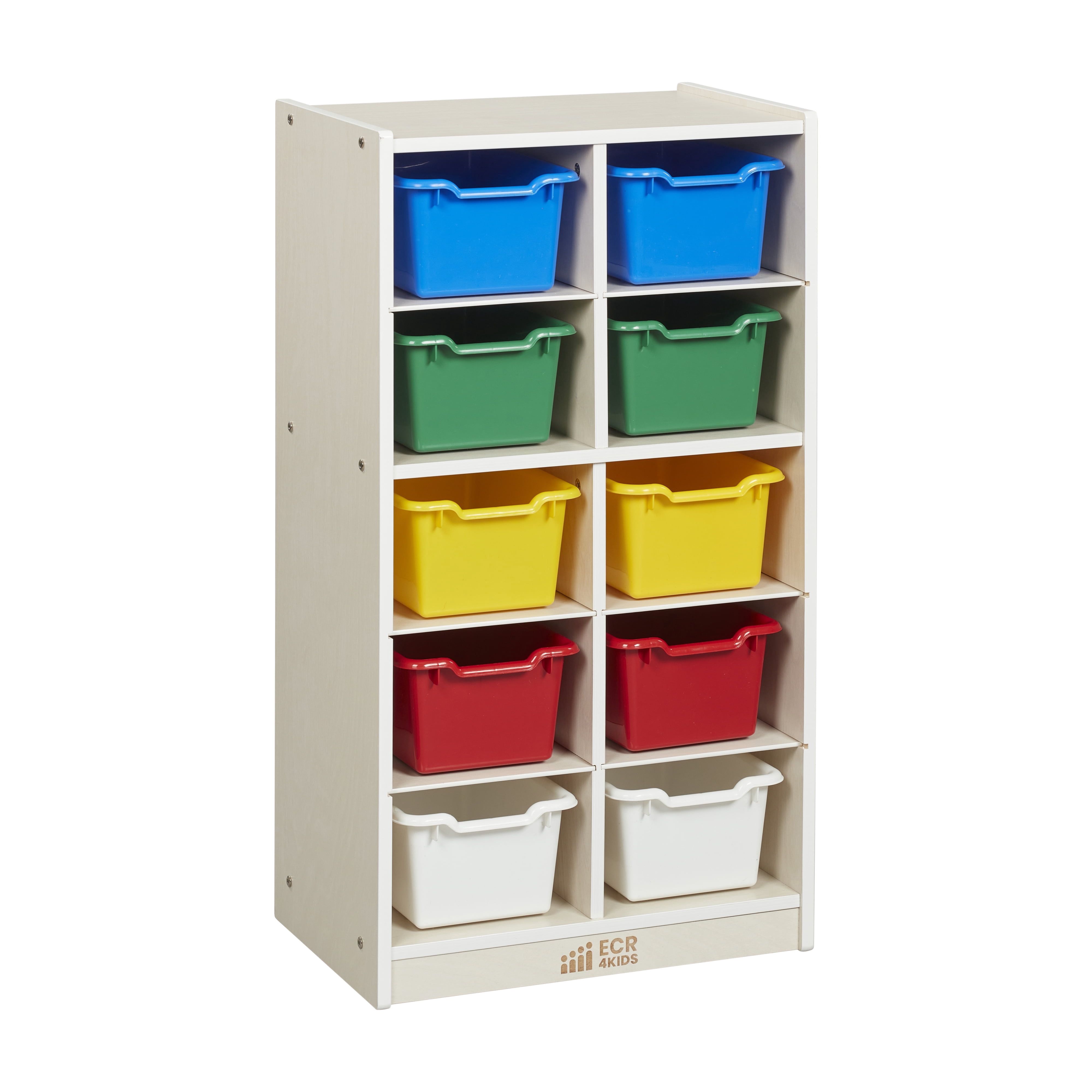 ECR4Kids 10 Cubby Mobile Tray Cabinet and 10 Scoop Front Bins, 5x2 ...