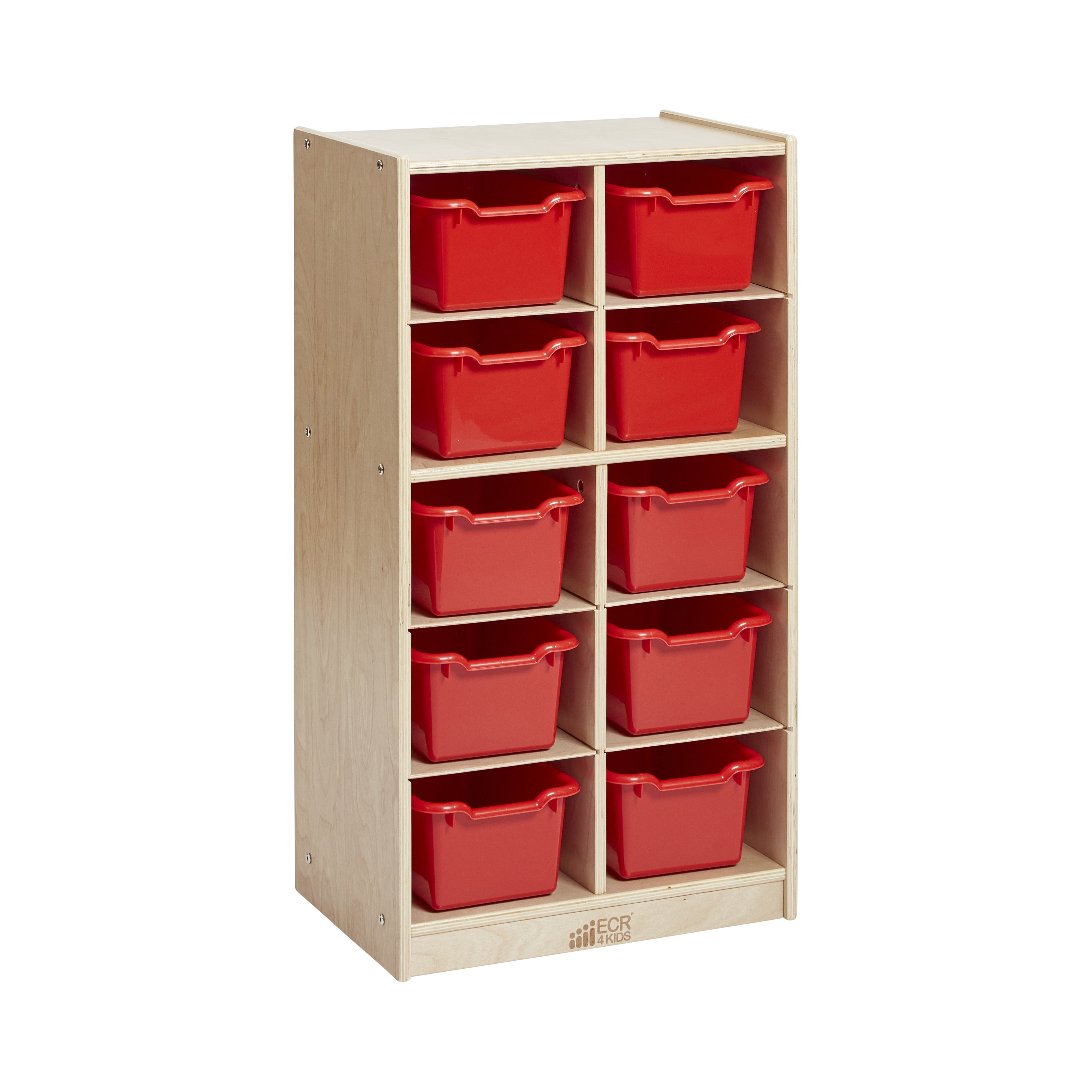 ECR4Kids 10 Cubby Mobile Tray Cabinet and 10 Scoop Front Bins, 5x2 ...