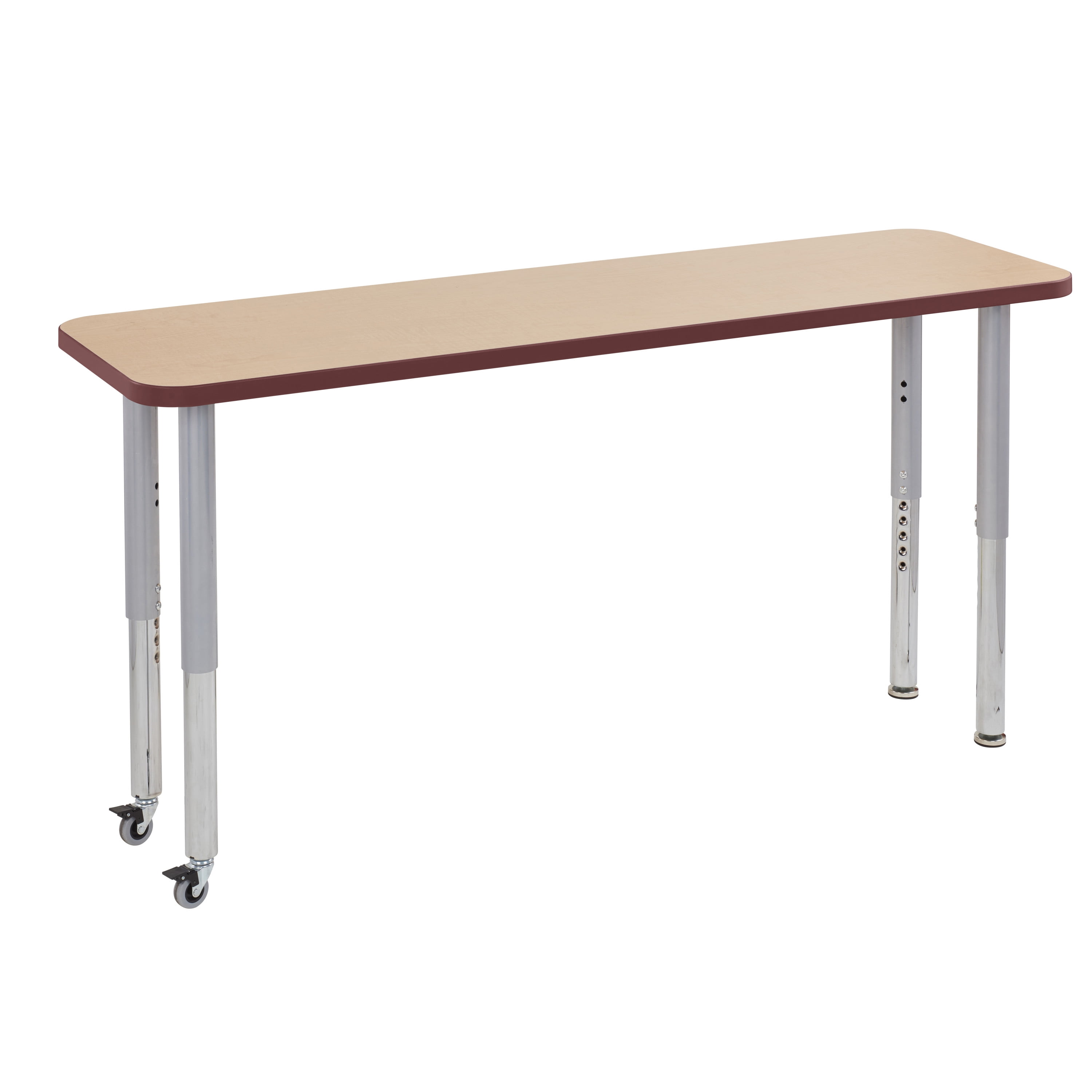 ECR4Kids 18"x60" Rectangular Contour Adjustable Table w/ Super Leg ...