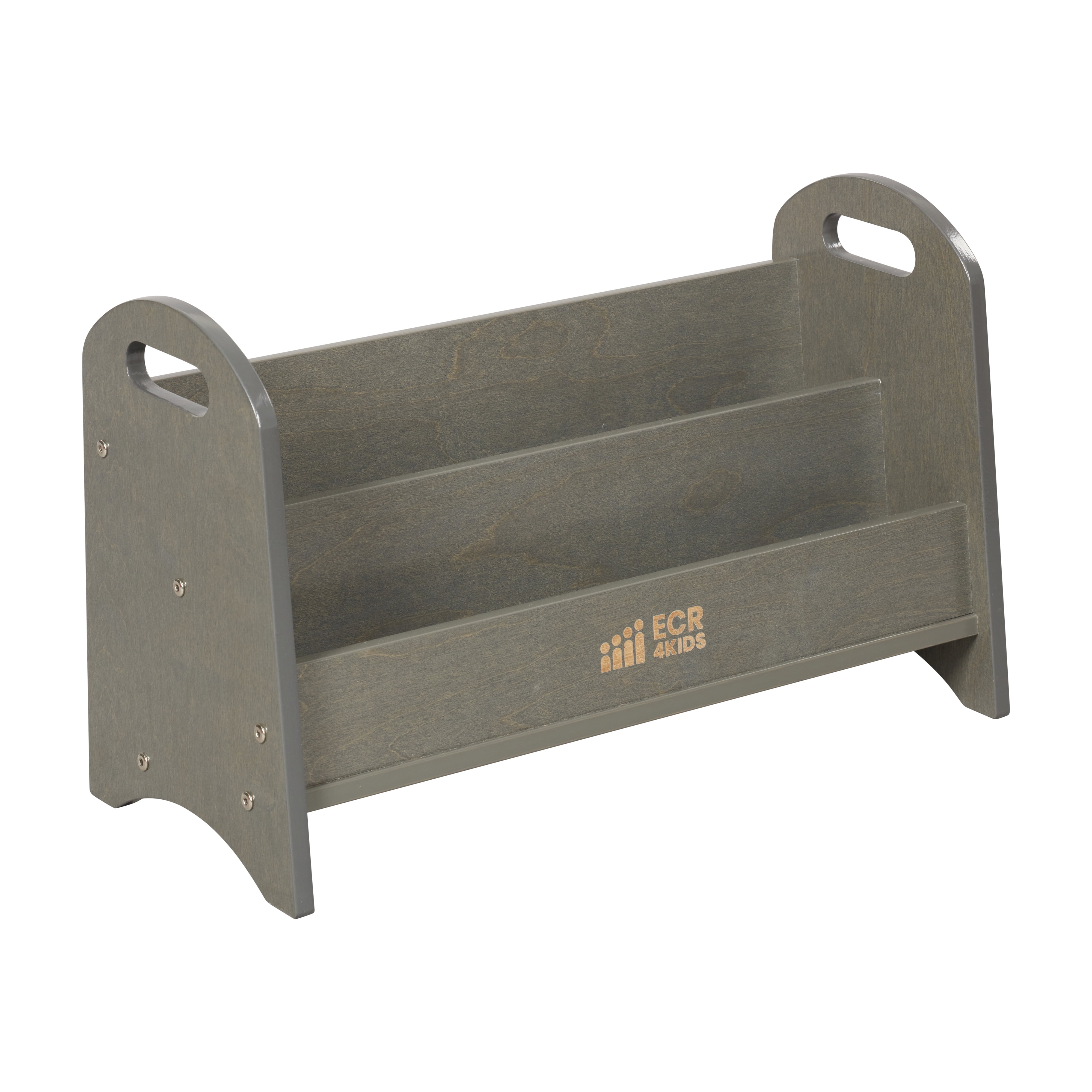 ECR4Kids 2-Shelf Tabletop Book Display with Handles, Grey Wash ...