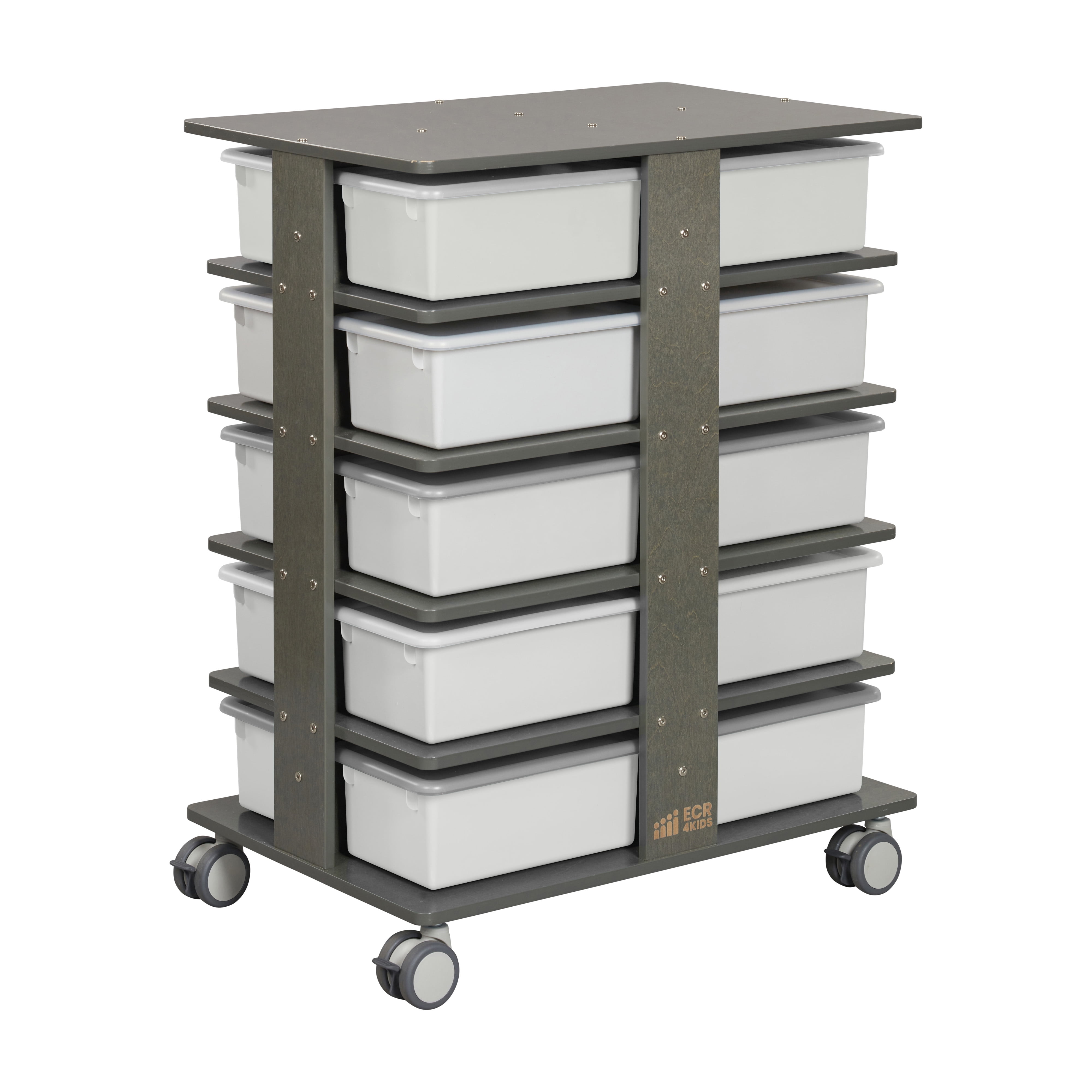 ECR4Kids 20-Compartment Mobile Storage Tower and 20 Cubby Bins, 5x4 ...