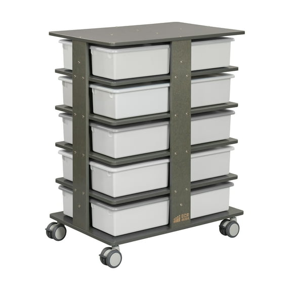 ECR4Kids 20-Compartment Mobile Storage Tower with Cubby Bins with Lids ...
