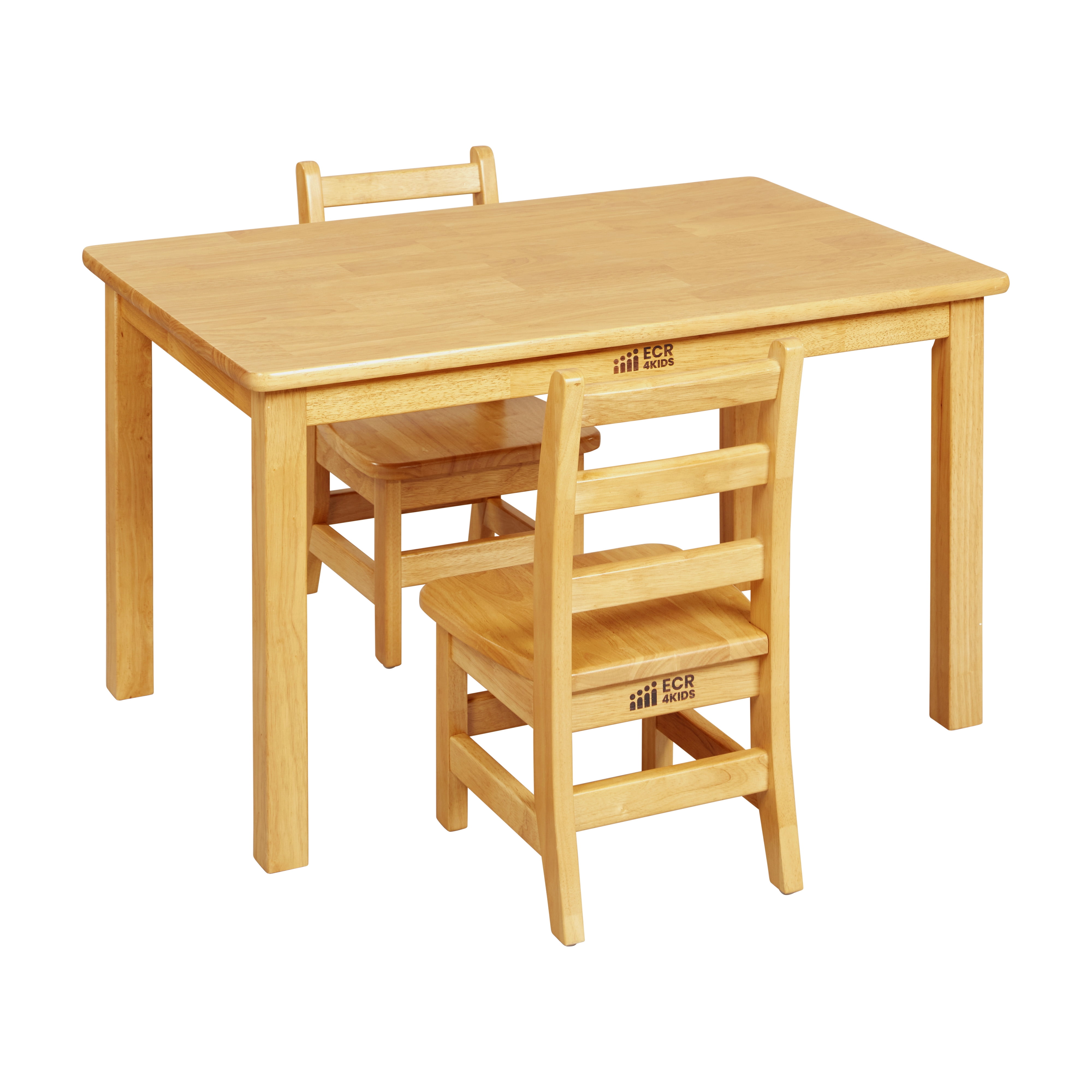 ECR4Kids Kids Sized Wooden Table 24in x 36in with 20in Legs & Two 10in ...