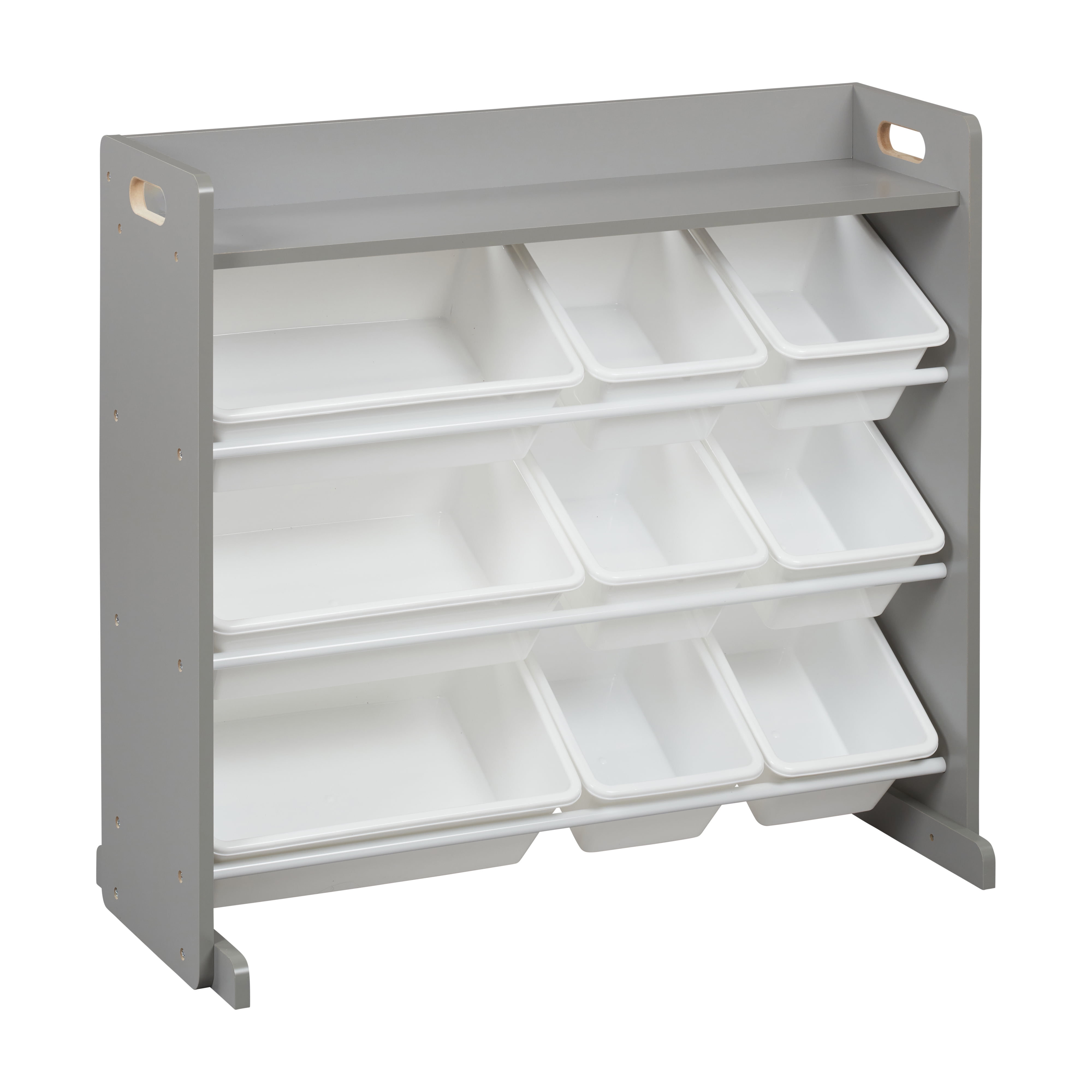 ECR4Kids 3-Tier Organizer with Shelf and 9 Bins, Grey/White - Walmart.com
