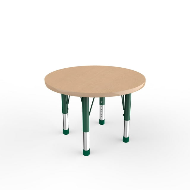 ECR4Kids 30in Round Everyday T-Mold Adjustable Activity Table Maple ...