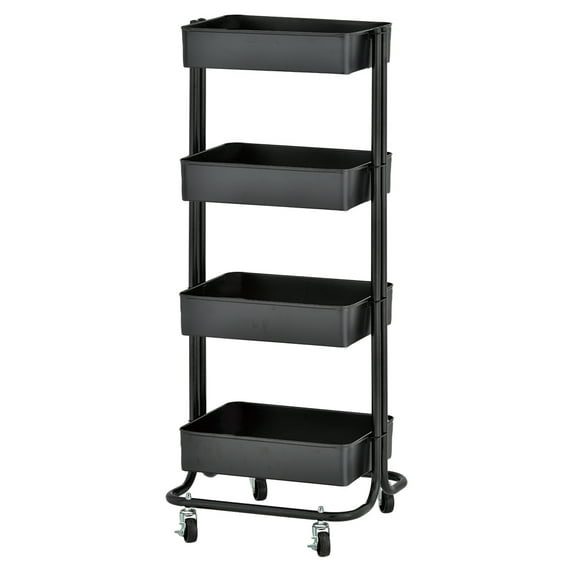 Staples Multipurpose Black Utility Cart with Rolling Handle, Heavy-Duty ...