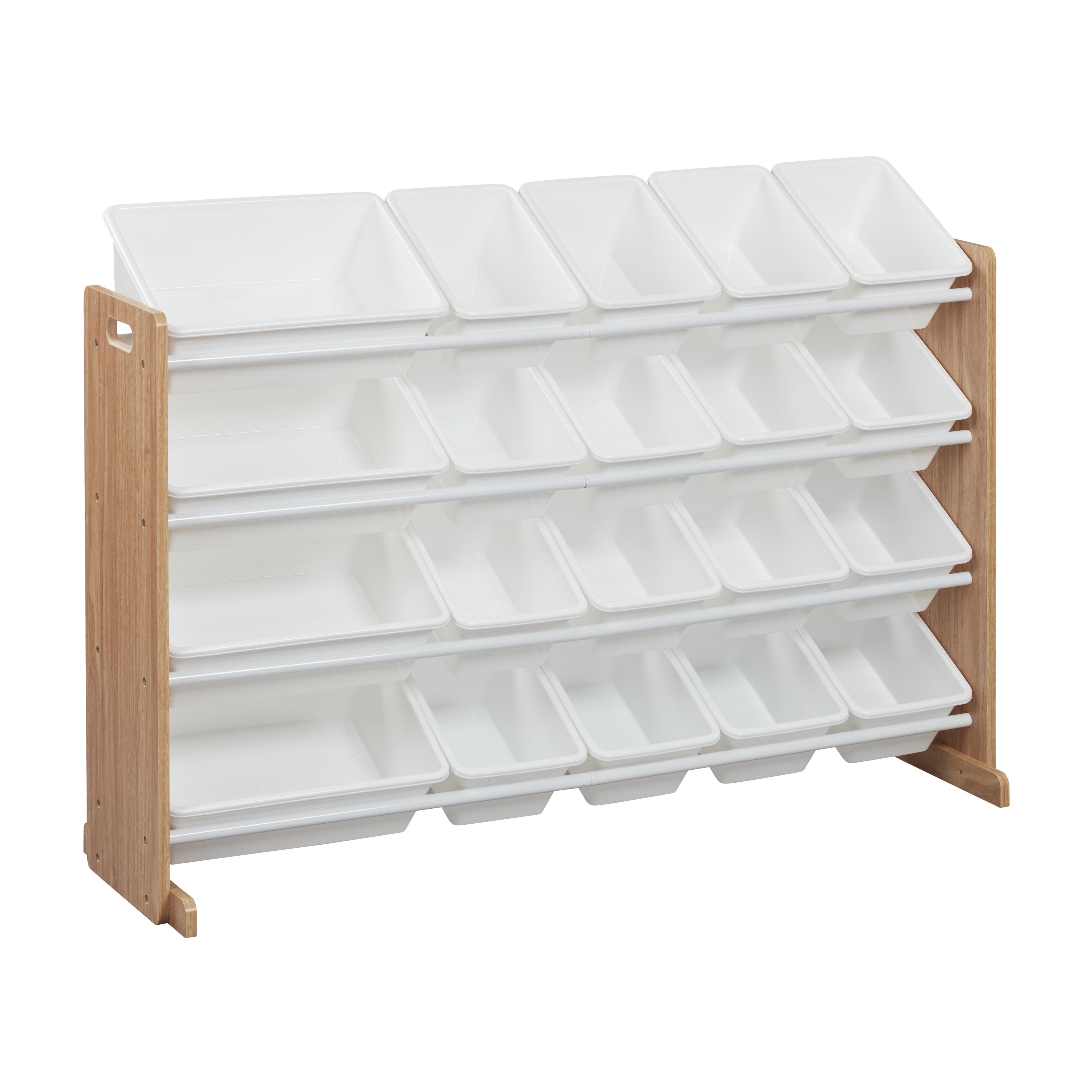 ECR4Kids 4-Tier Organizer with 20 Bins, Dark Natural/White - Walmart.com