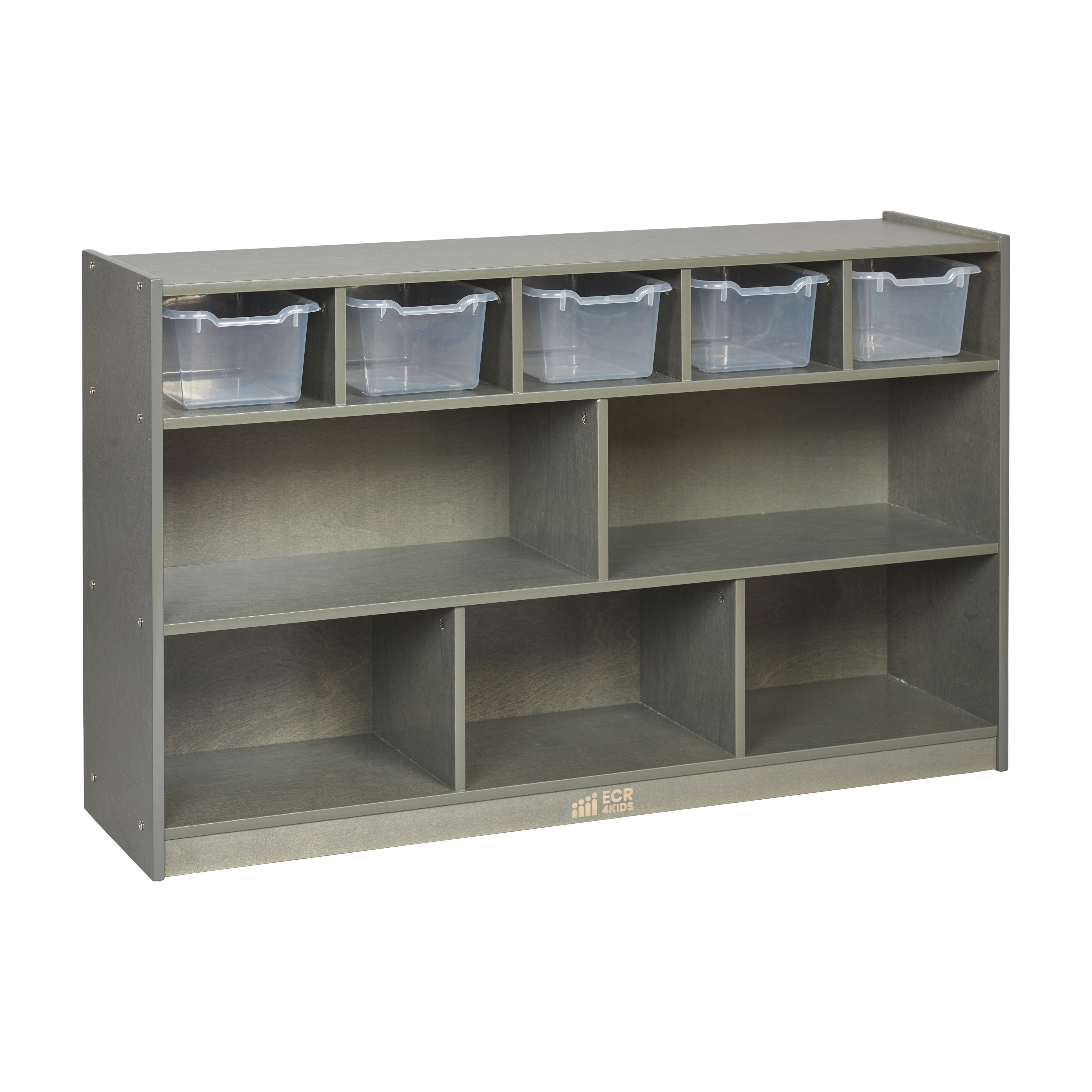 ECR4Kids 5+5 Cubby and Storage Mobile Cabinet with 5 Scoop Front Bins ...