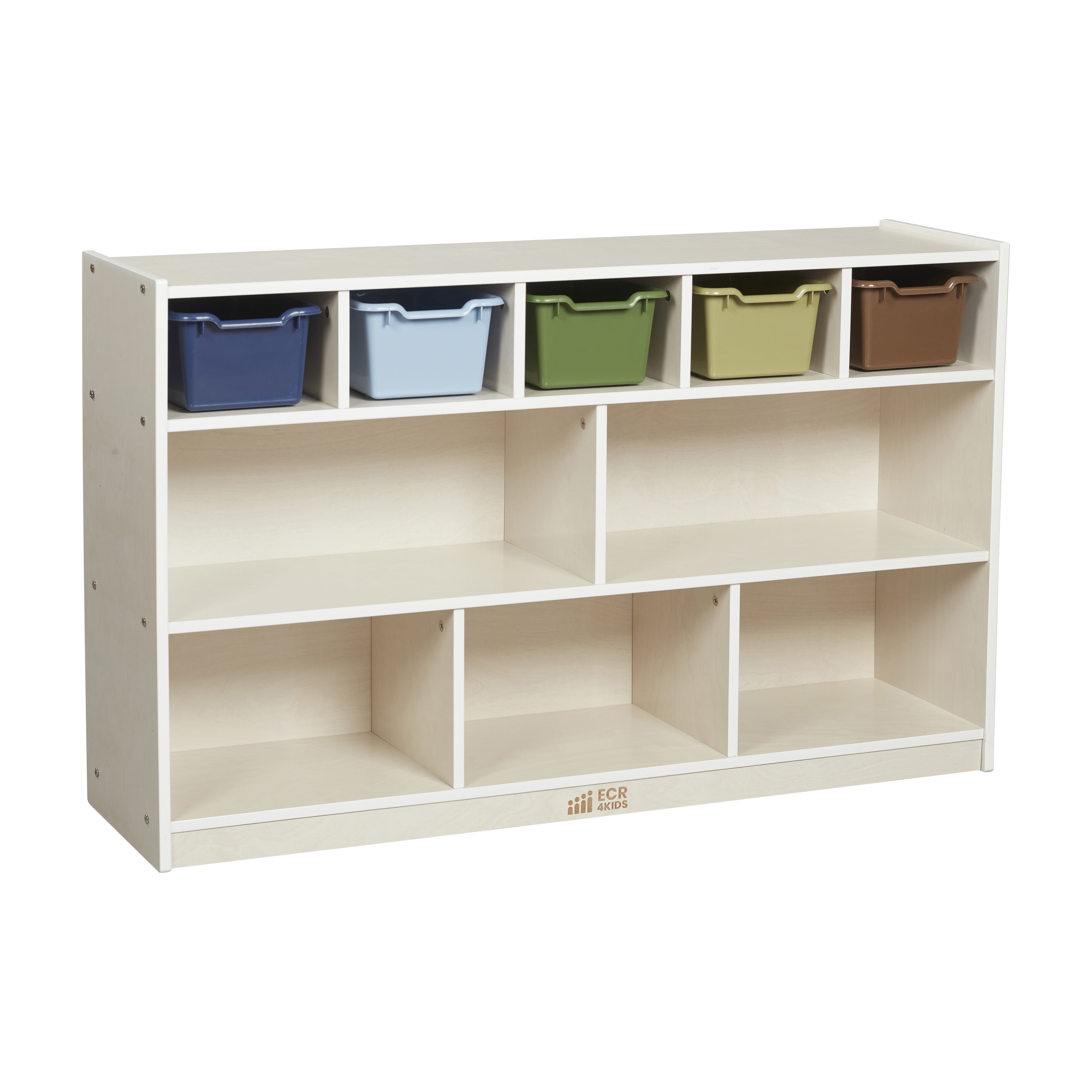 5+5 Cubby and Storage Mobile Cabinet with 5 Scoop Front Bins - Walmart ...