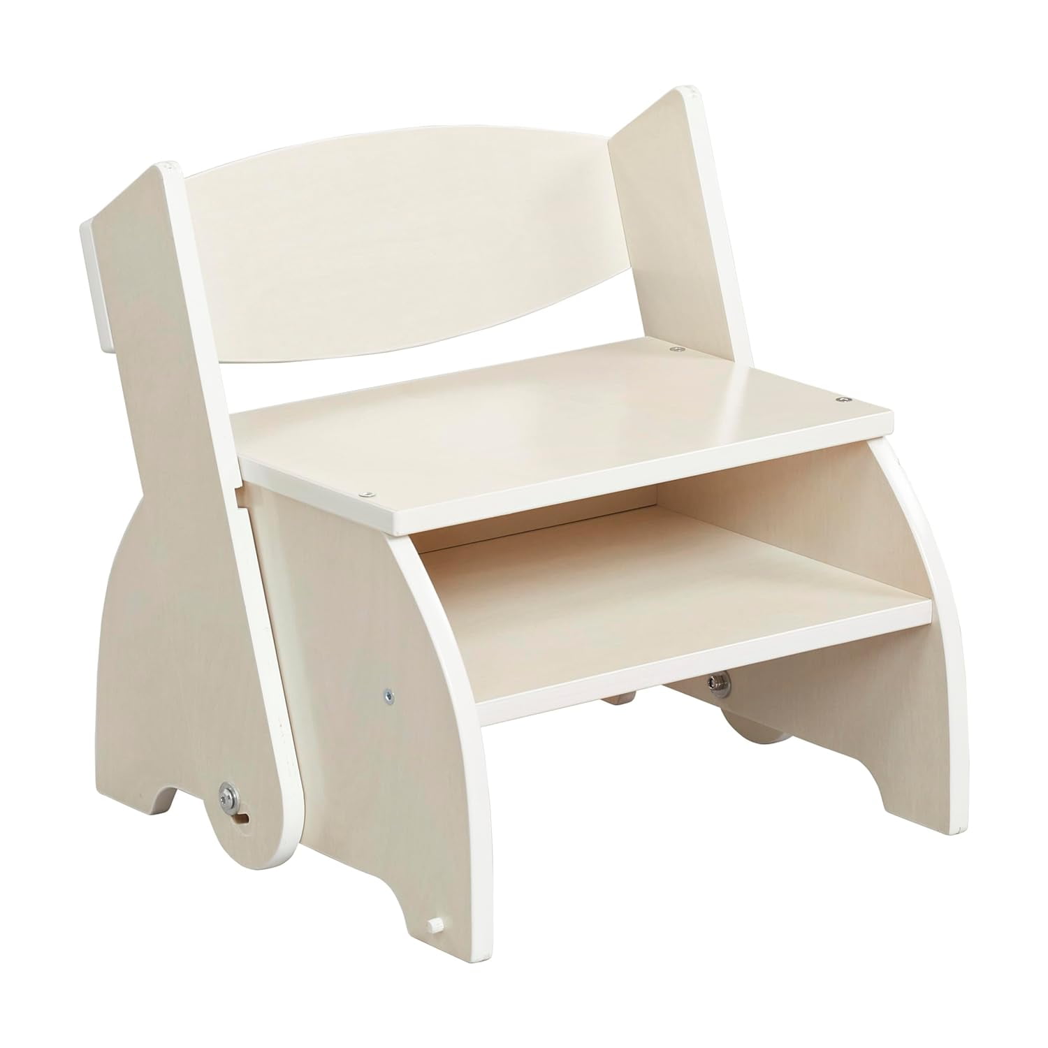 ECR4Kids Flip-Flop Step Stool and Chair, Kids Furniture, White Wash ...