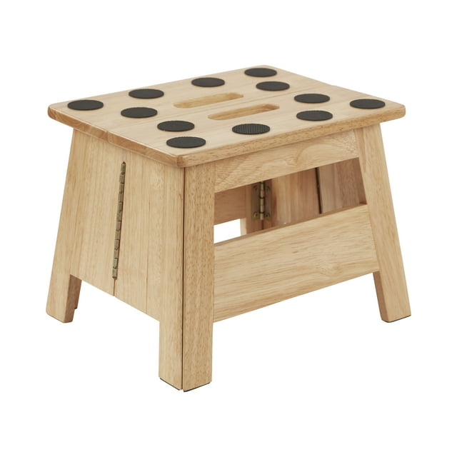 ECR4Kids Folding Step Stool with Handle, Natural - Walmart.com