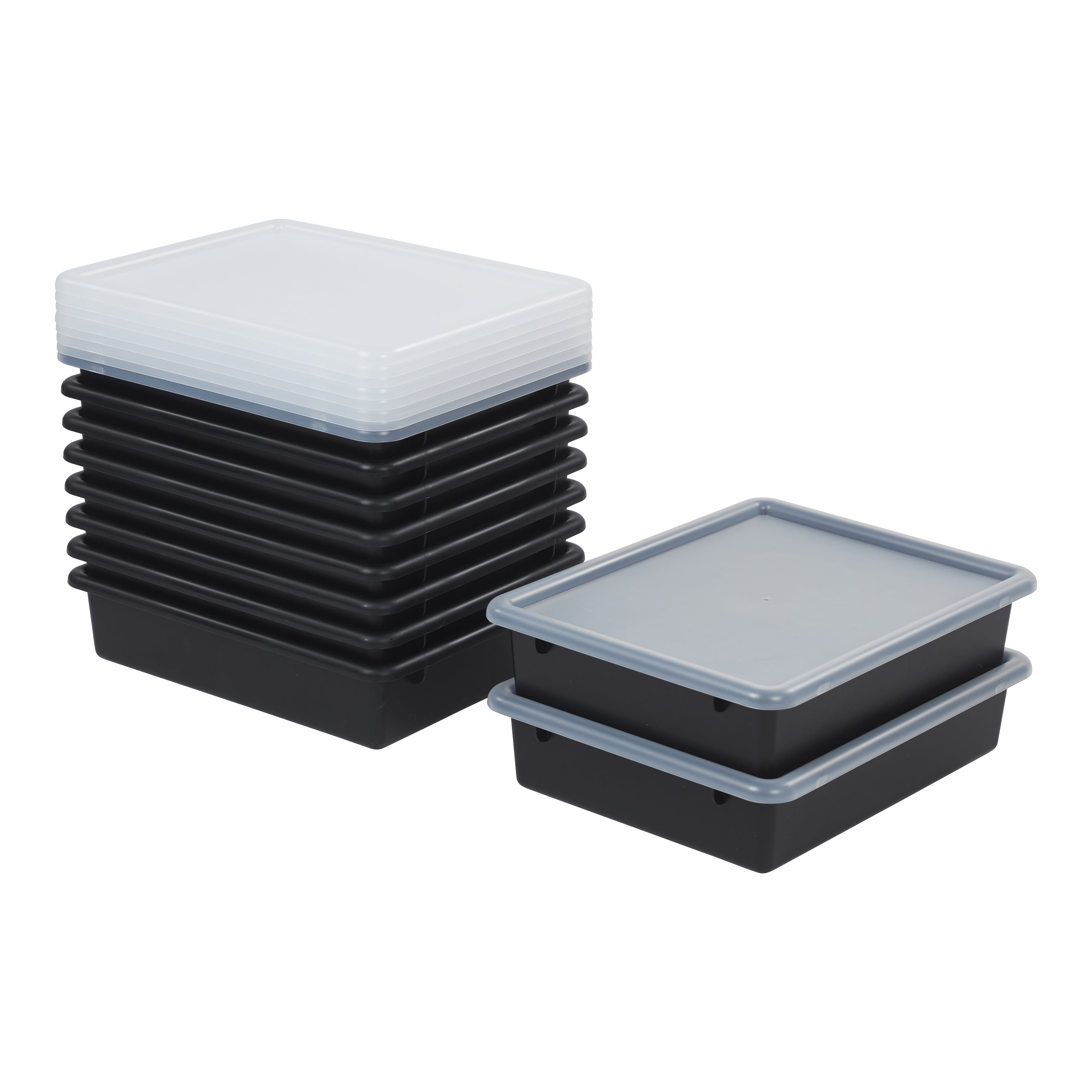 ECR4Kids Letter Size Tray with Lid, Black, 10-Piece - Walmart.com