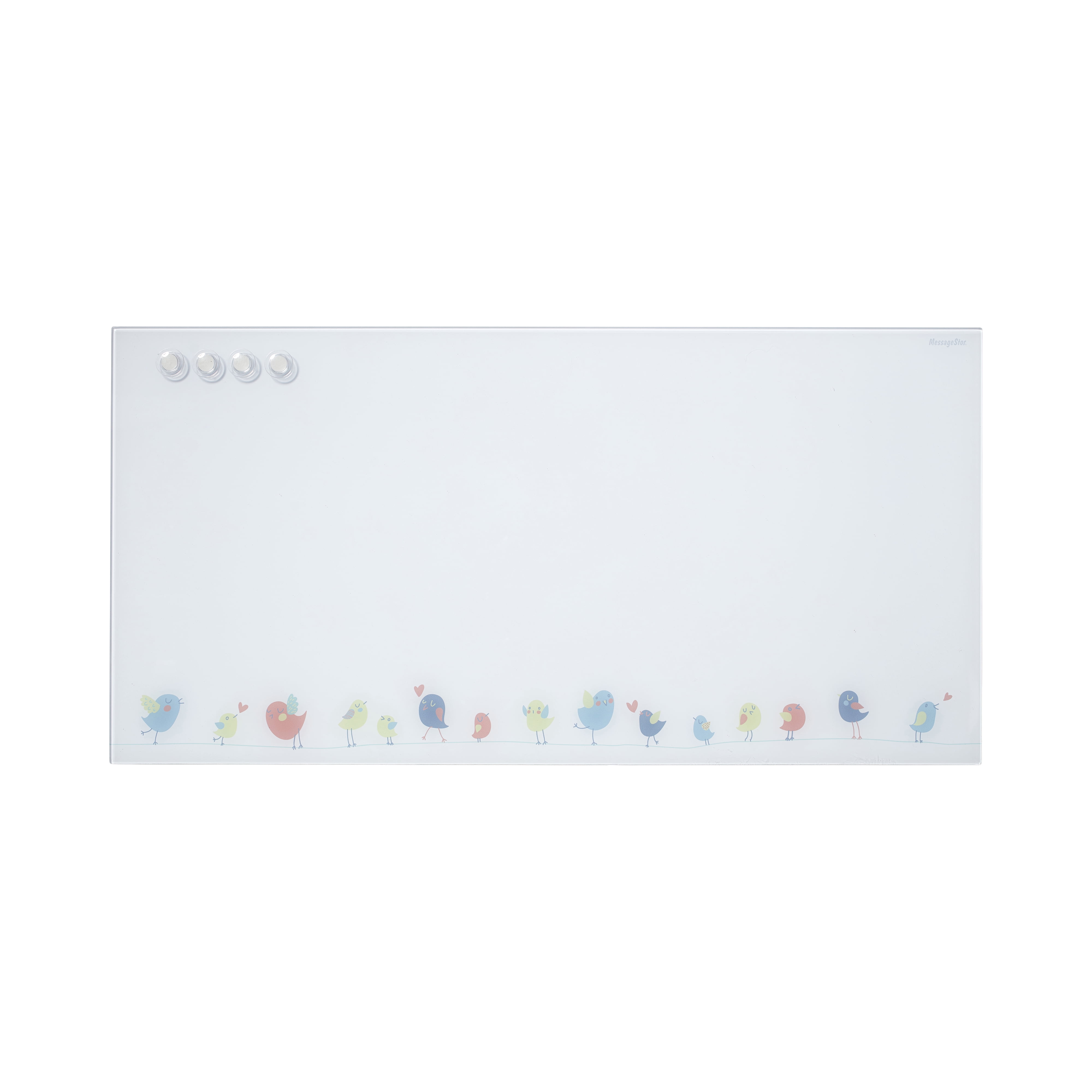 ECR4Kids MessageStor Dry-Erase Glass Board and Magnets, Office ...