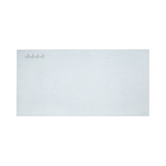 ECR4Kids MessageStor Magnetic Dry-Erase Glass Board with Magnets, 18in ...