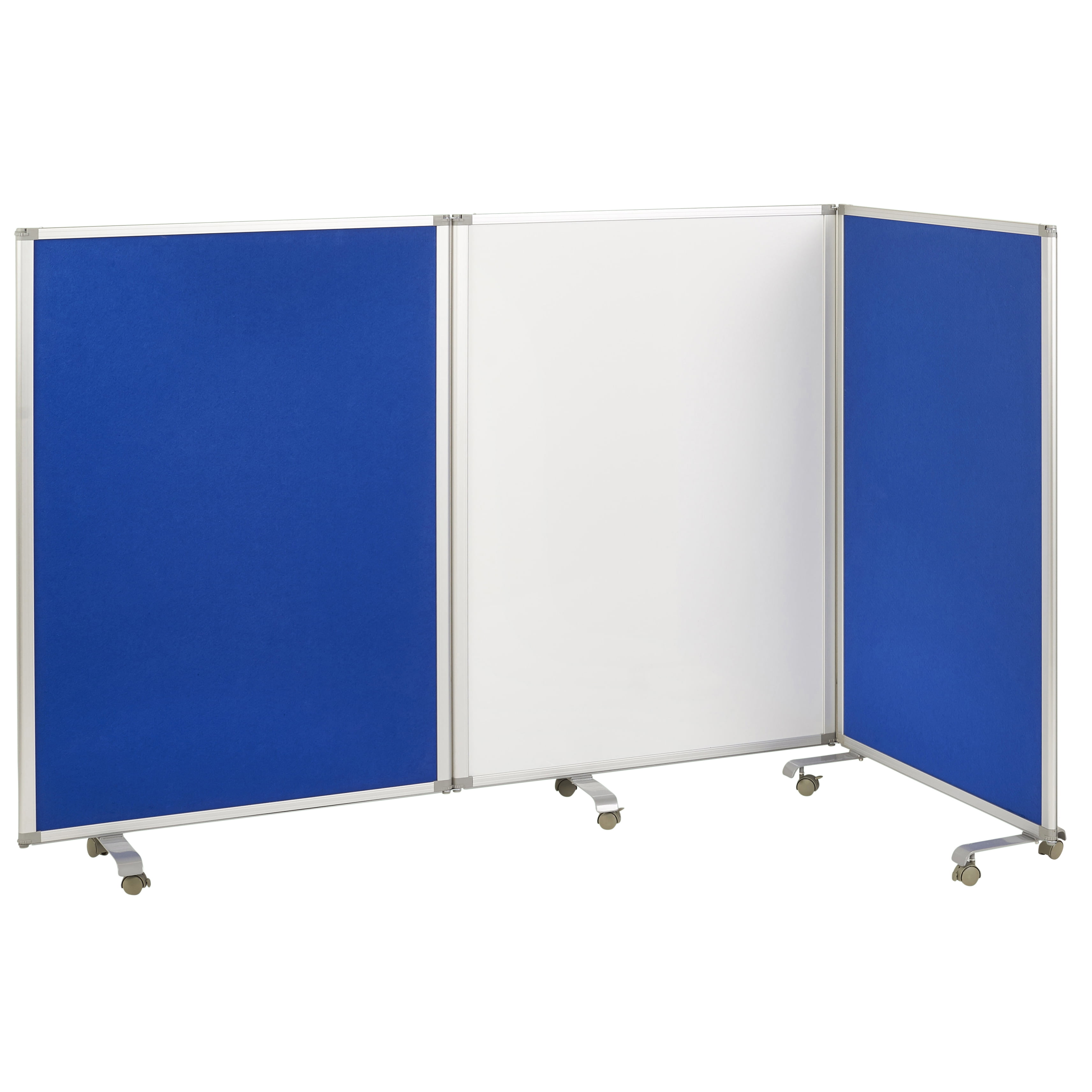 ECR4Kids Mobile Dry-Erase and Flannel Room Divider, 3-Panel, Blue ...