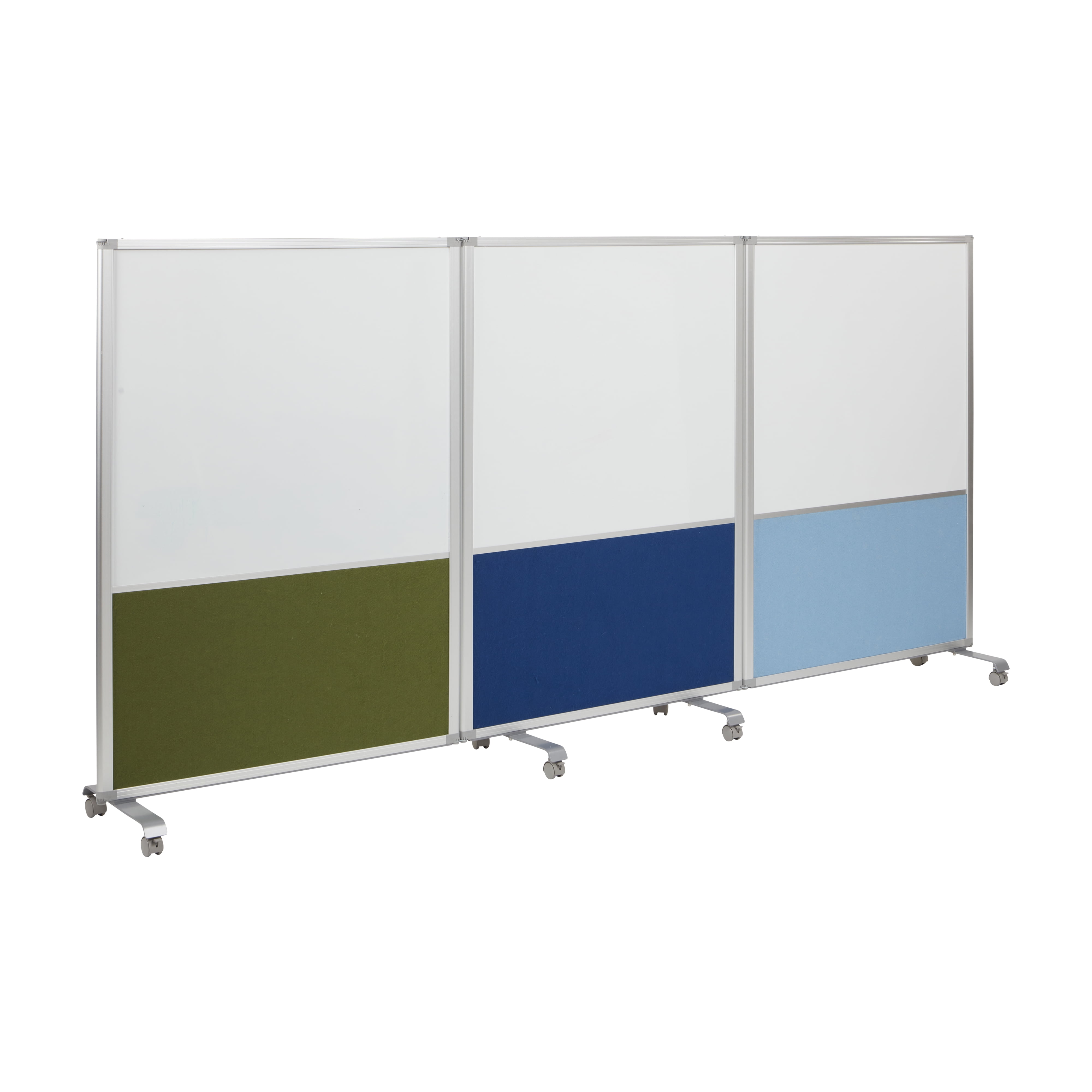 ECR4Kids Mobile Dry-Erase and Flannel Split Room Divider, 3-Panel ...