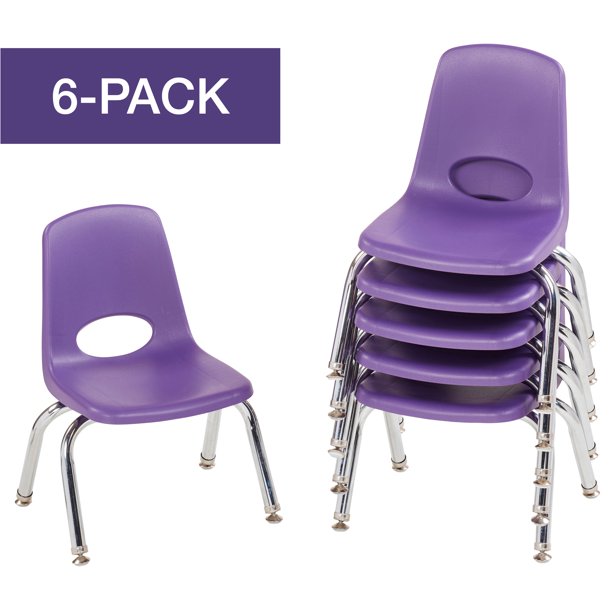 ECR4Kids School Stack Chair Chrome Legs, Multiple Sizes/Colors/Types ...