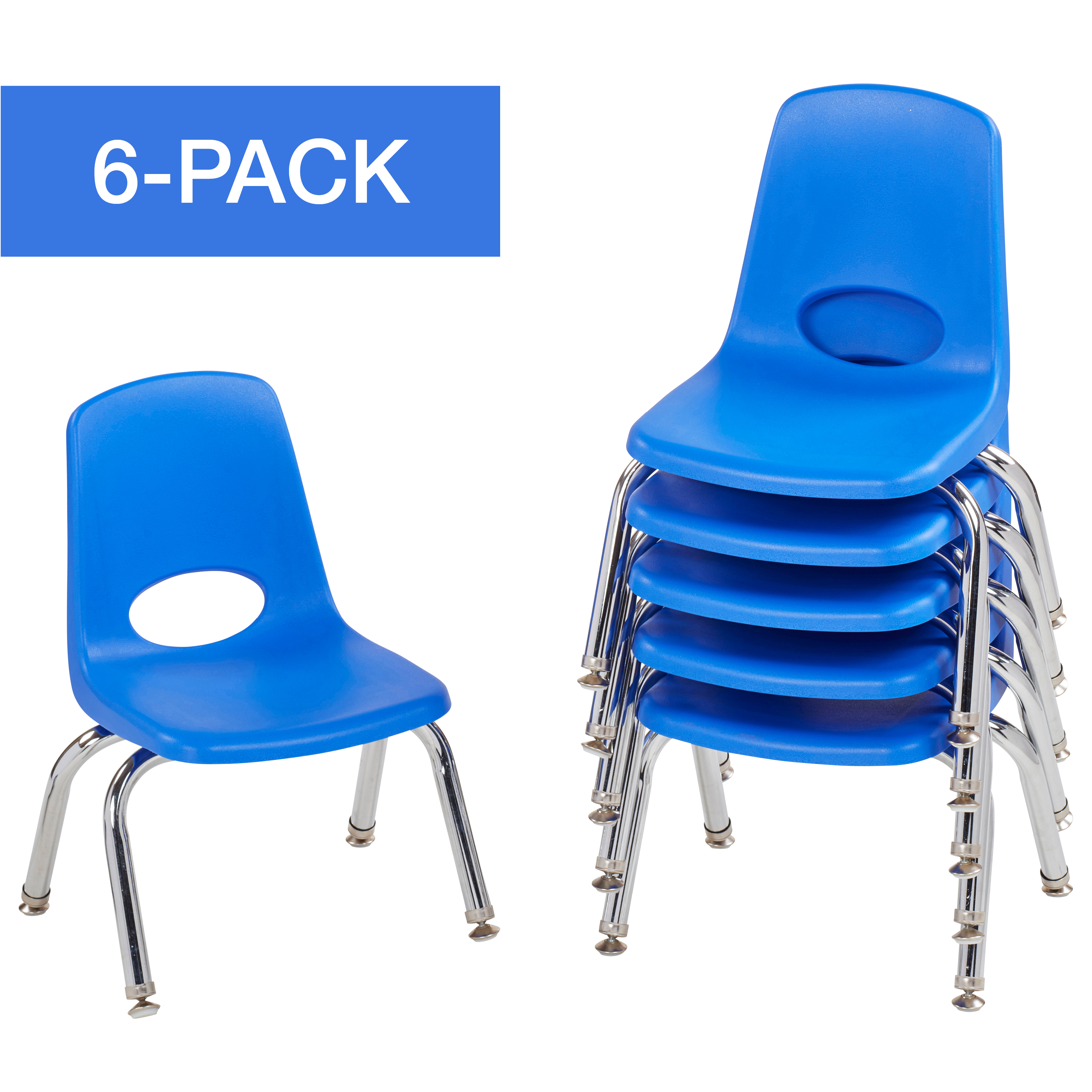 ECR4Kids School Stack Chair Chrome Legs, Multiple Sizes/Colors/Types ...