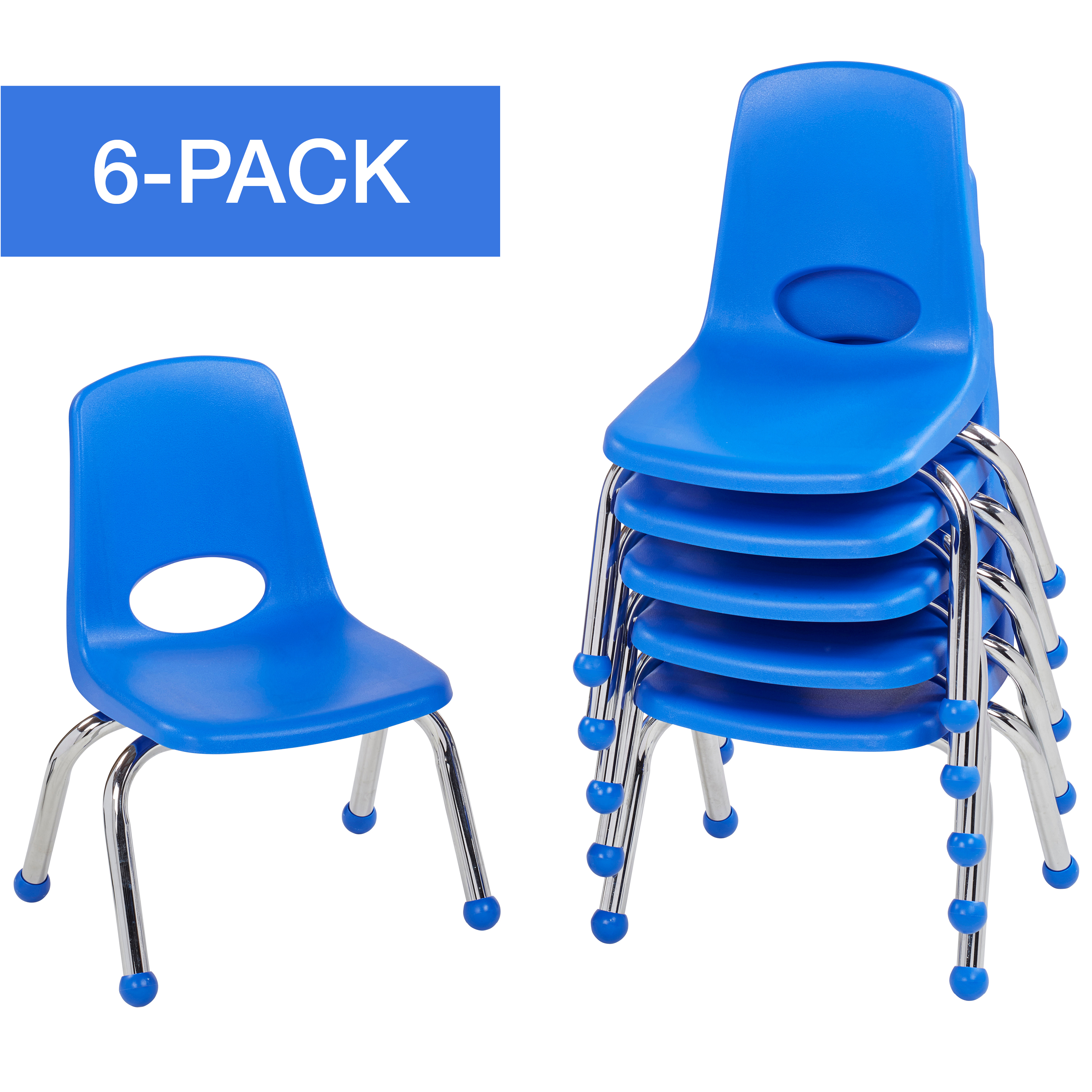 ECR4Kids School Stack Chair Chrome Legs, Multiple Sizes/Colors/Types ...